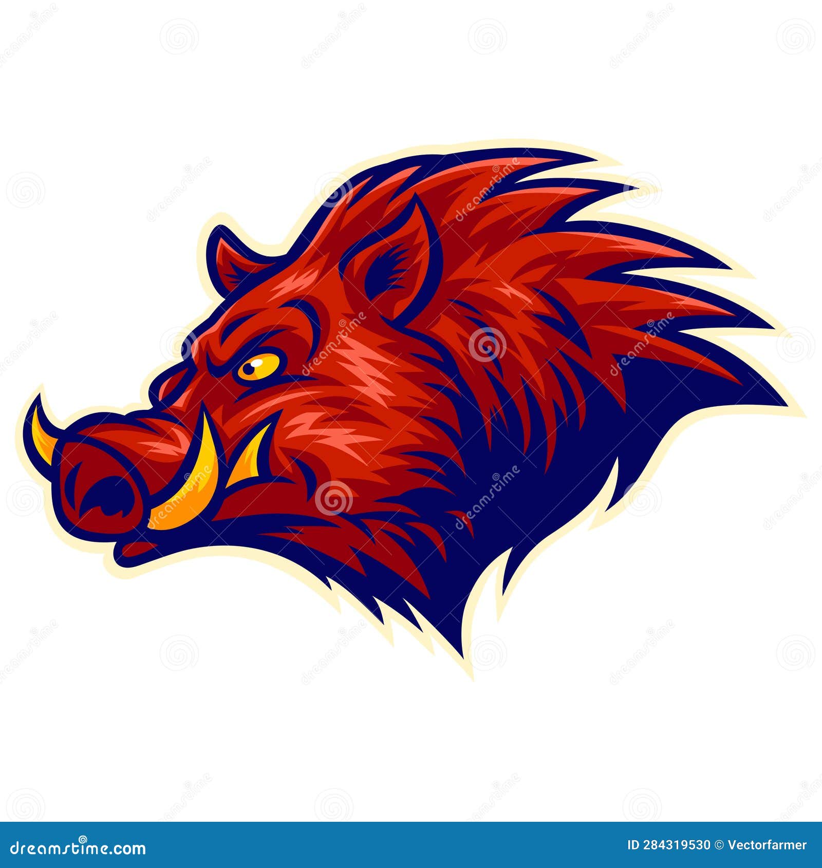Boar Hog Head Fangs Logo Design Vector Stock Vector - Illustration of ...
