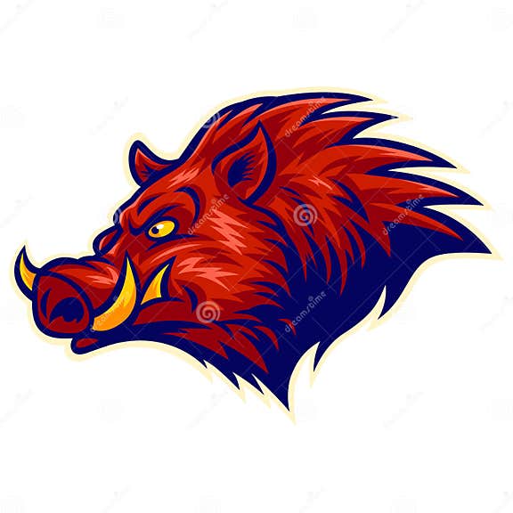 Boar Hog Head Fangs Logo Design Vector Stock Vector - Illustration of ...