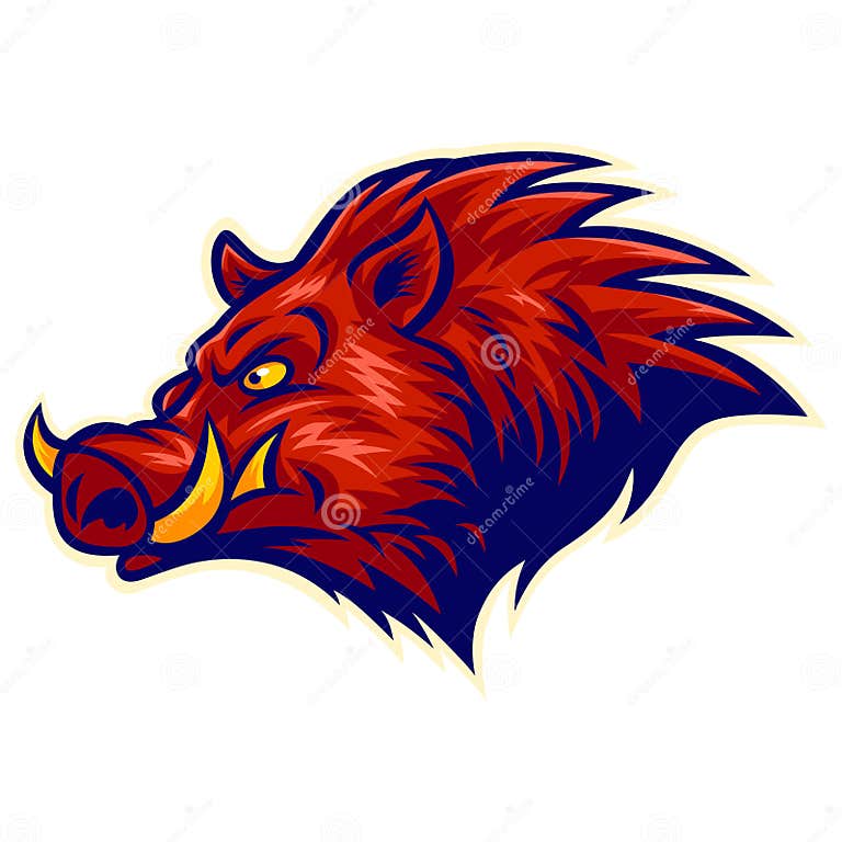 Boar Hog Head Fangs Logo Design Vector Stock Vector - Illustration of ...