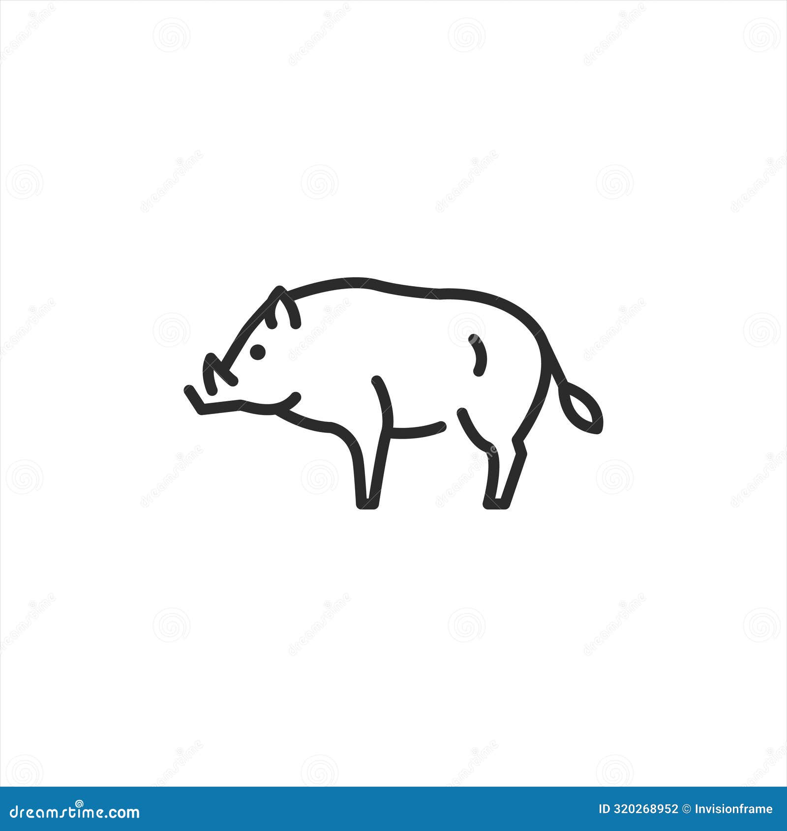 Boar Line Icon stock vector. Illustration of habitat - 320268952