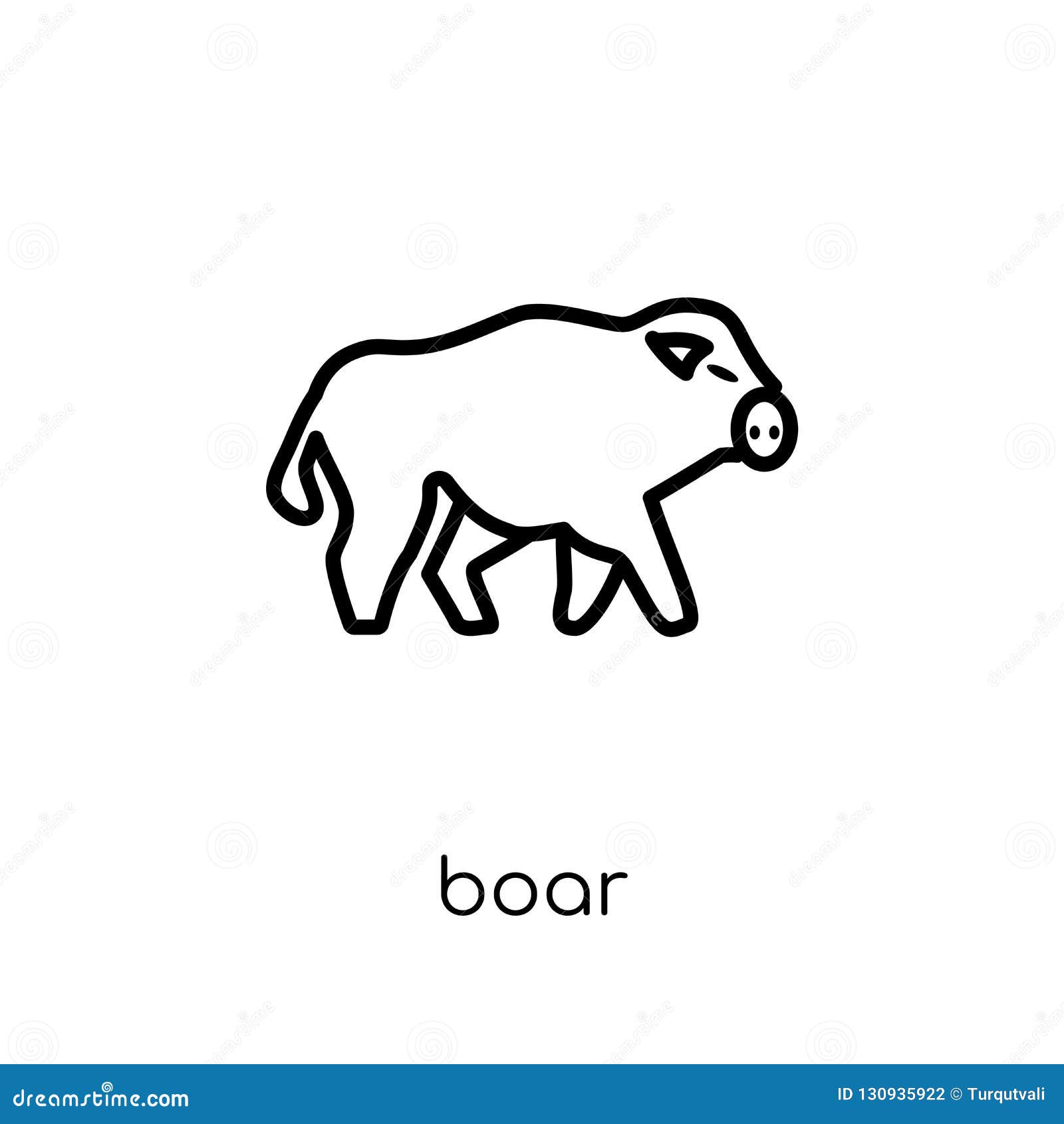 Boar Icon. Trendy Modern Flat Linear Vector Boar Icon on White B Stock ...