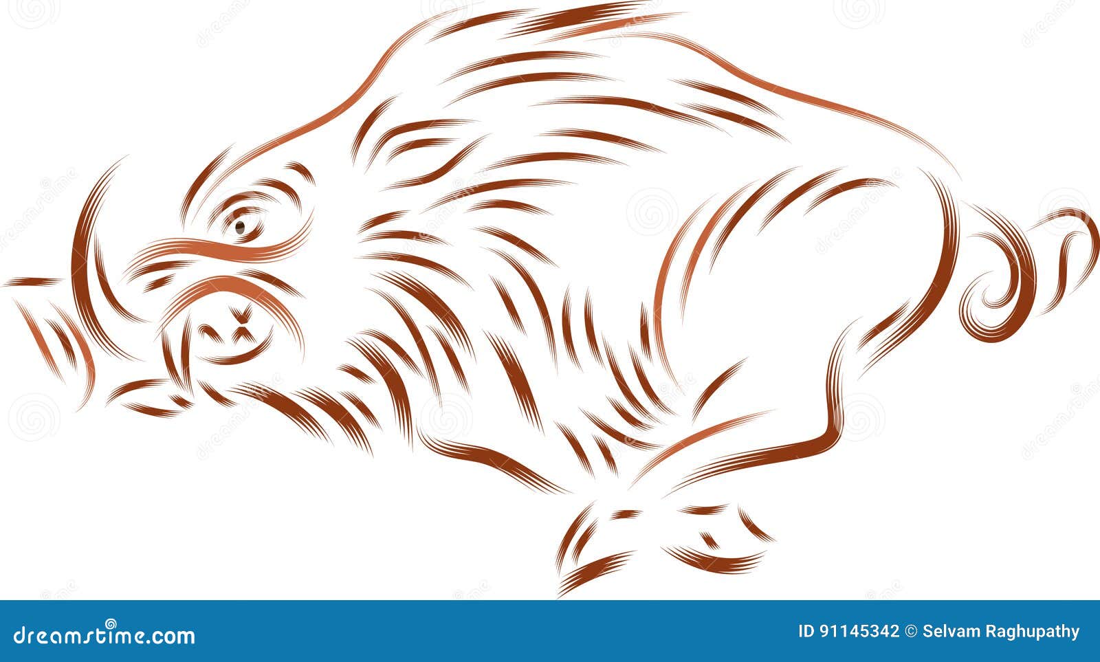Boar Run Vector Illustration | CartoonDealer.com #91145342