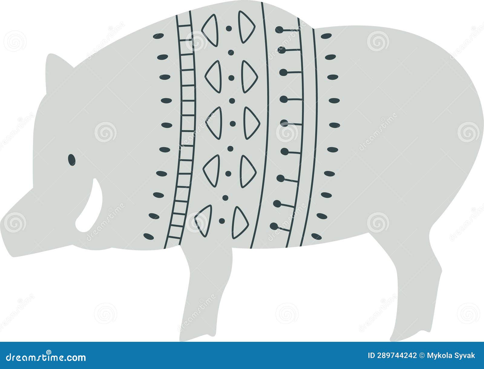 Boar Pattern Seamless. Cute Hog And Offspring Background. Wild Pig ...