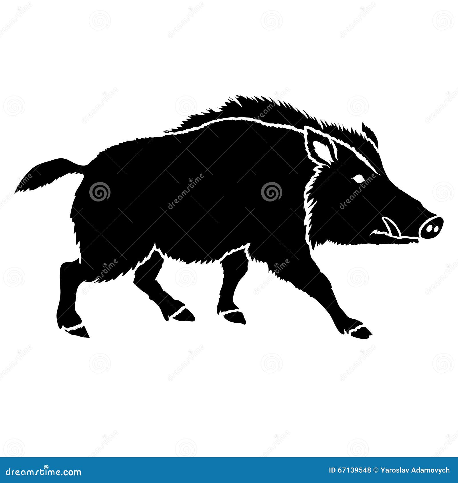 Boar silhouette black stock vector. Illustration of painting - 67139548