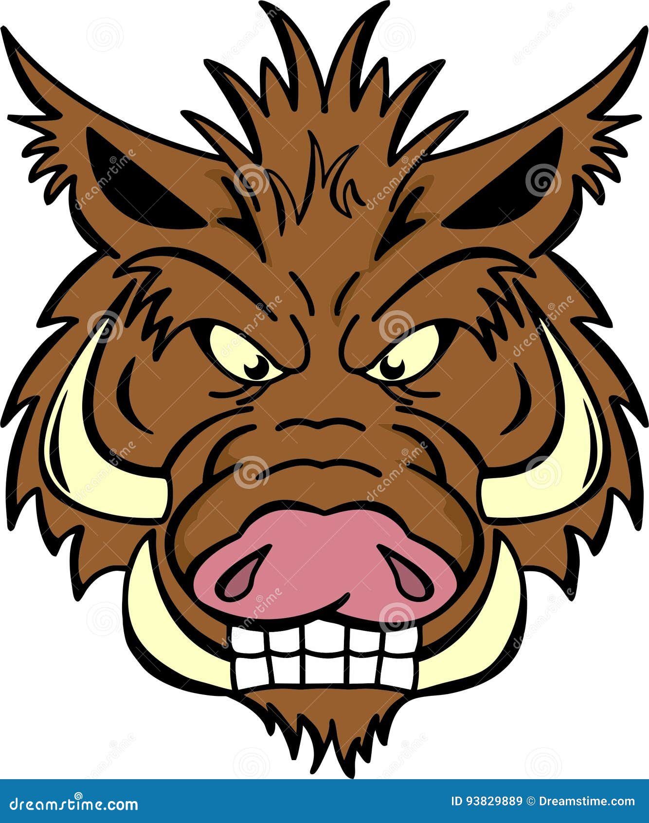 Boar stock vector. Illustration of animated, aggression - 93829889