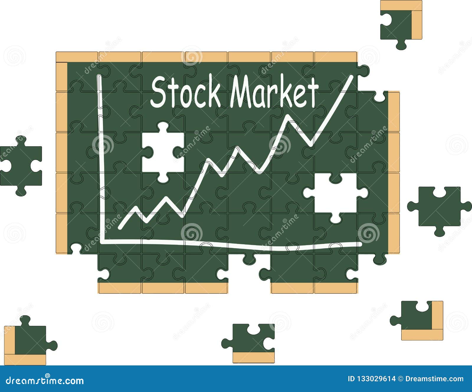 Stock Market Puzzle stock vector. Illustration of exchange - 133029614