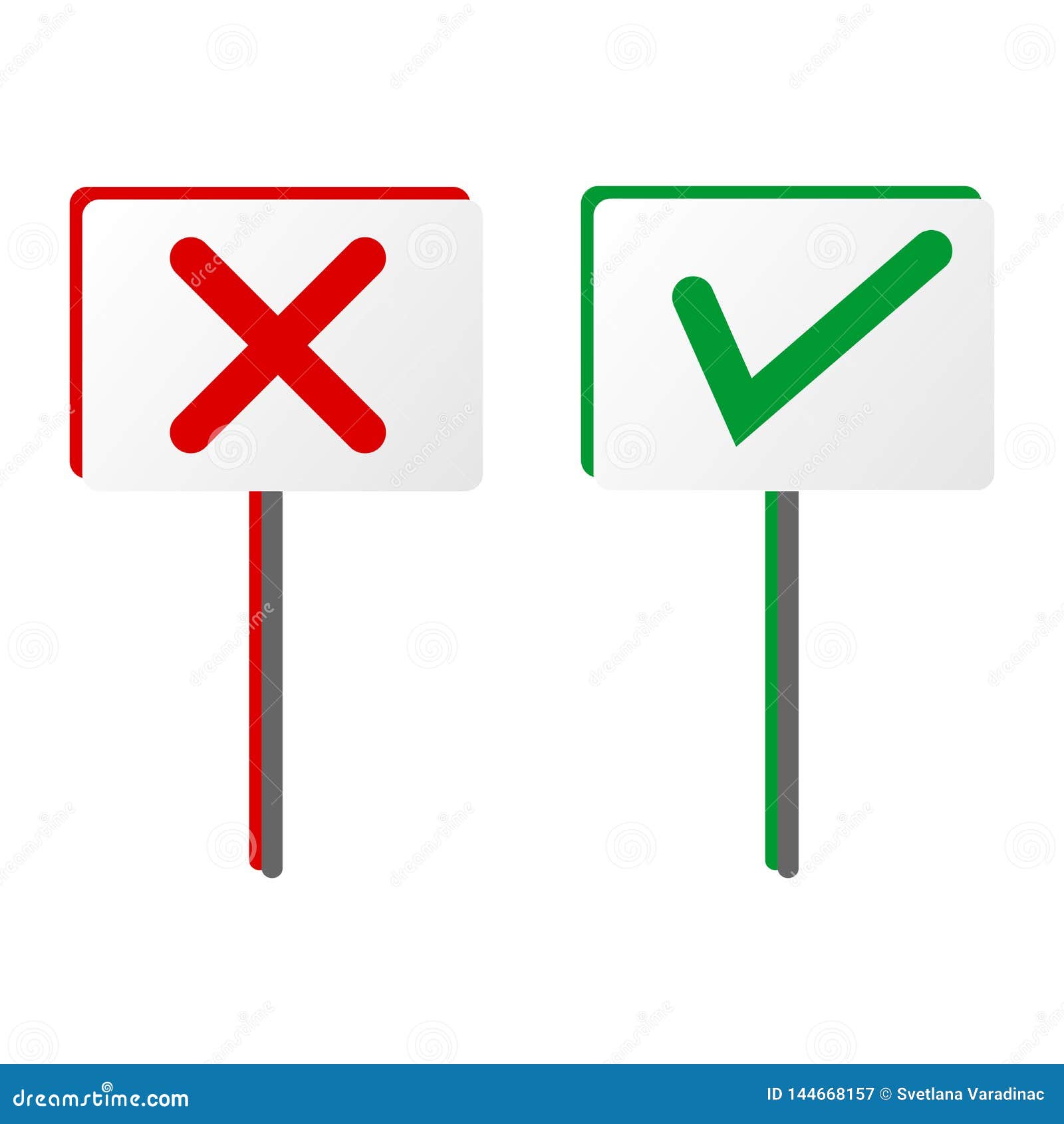 Board for Approval and Non-approval. Symbol for Accept and Decline ...