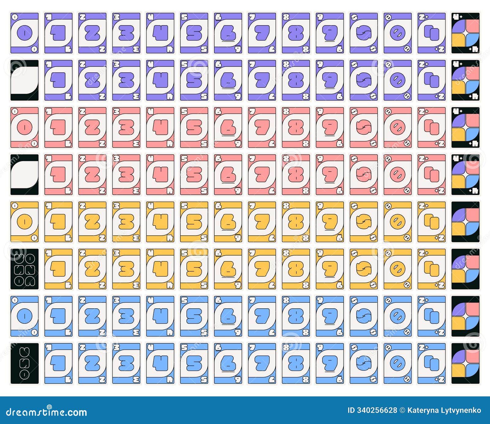 Board Card Game Uno in Retro Style. Vector Illustration, Isolated ...