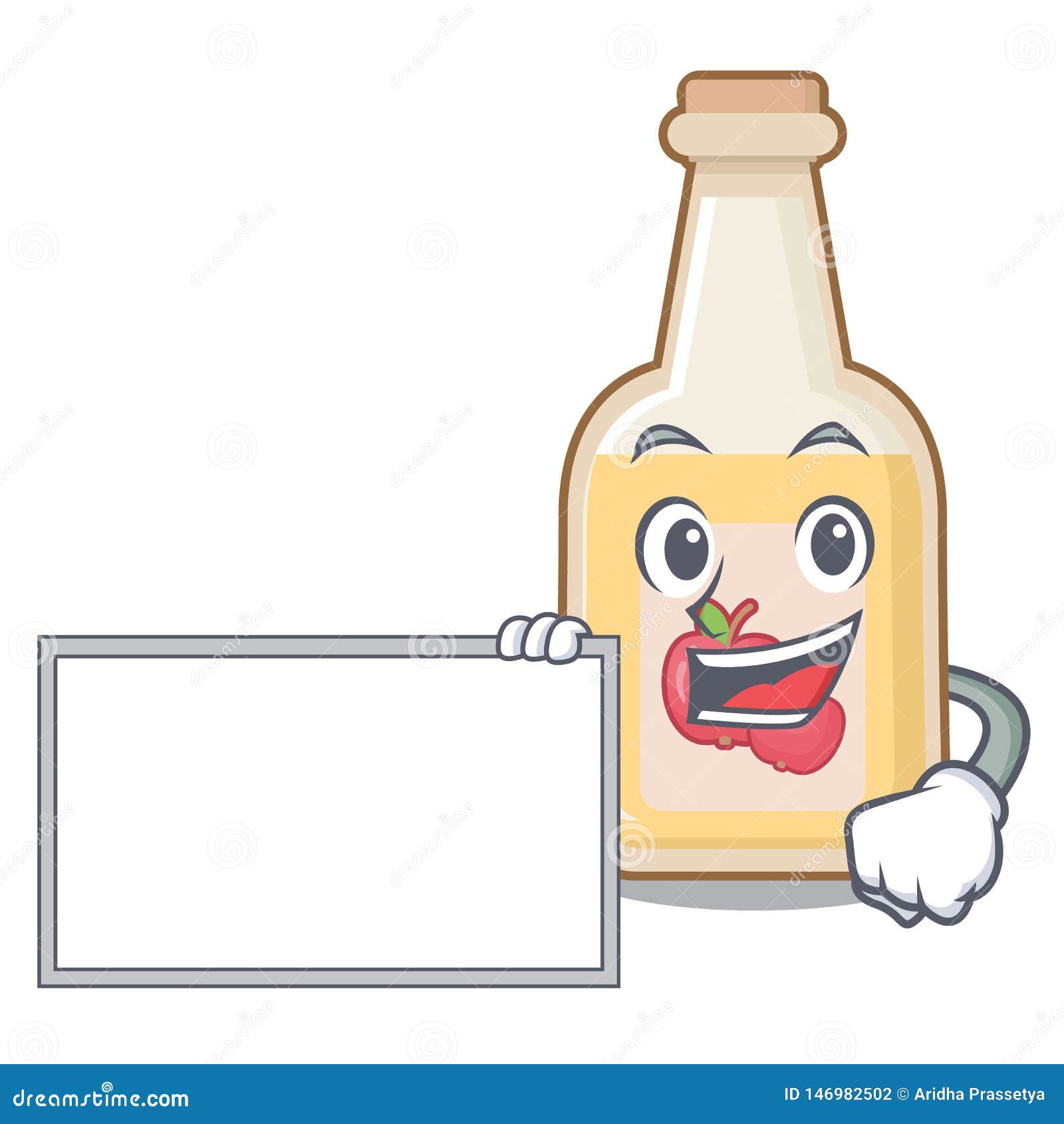 With Board Cartoon Apple Cider in a Glass Stock Vector - Illustration ...