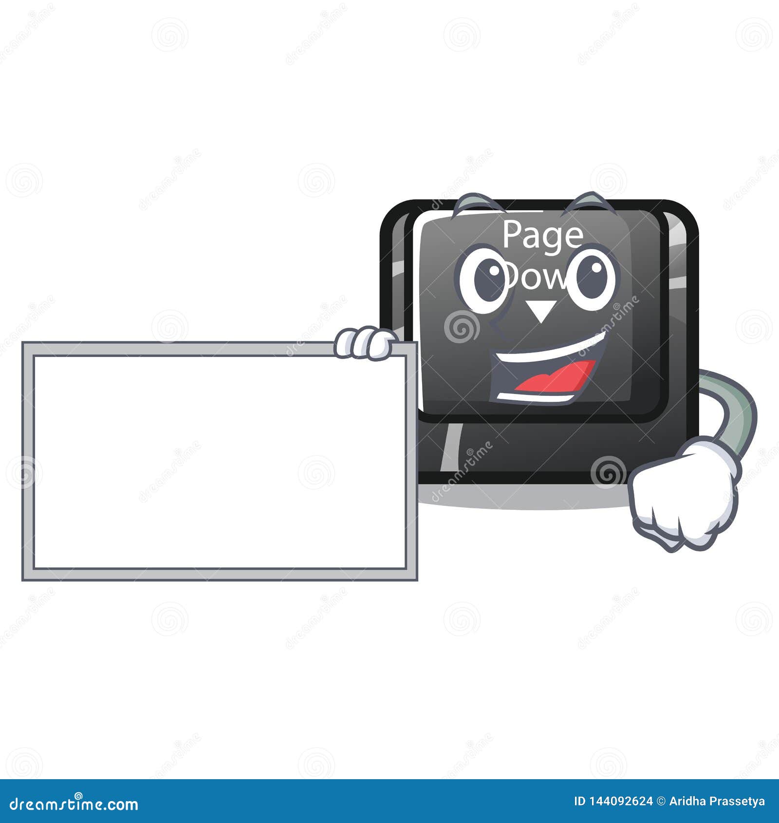 With Board Character Page Down Button Installed Computer Stock Vector ...