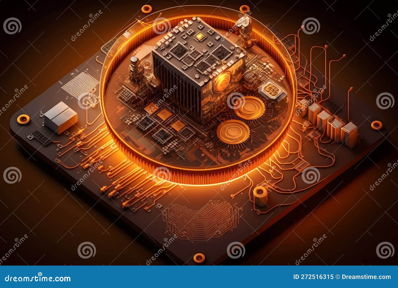 A Board with Chips and a Gaming Graphics Card Processor. Progressive ...