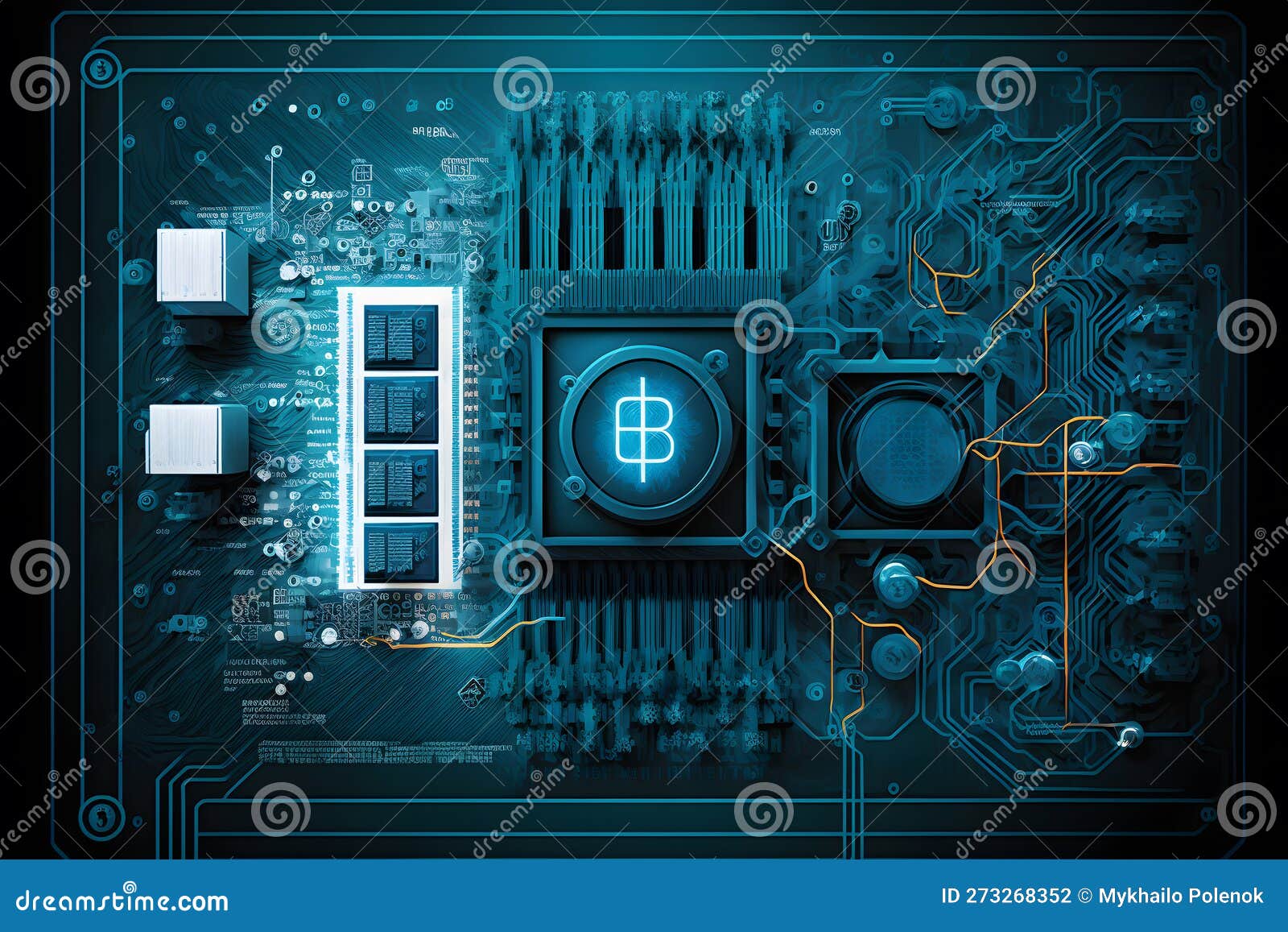 A Board with Chips and a Gaming Graphics Card Processor. Progressive ...