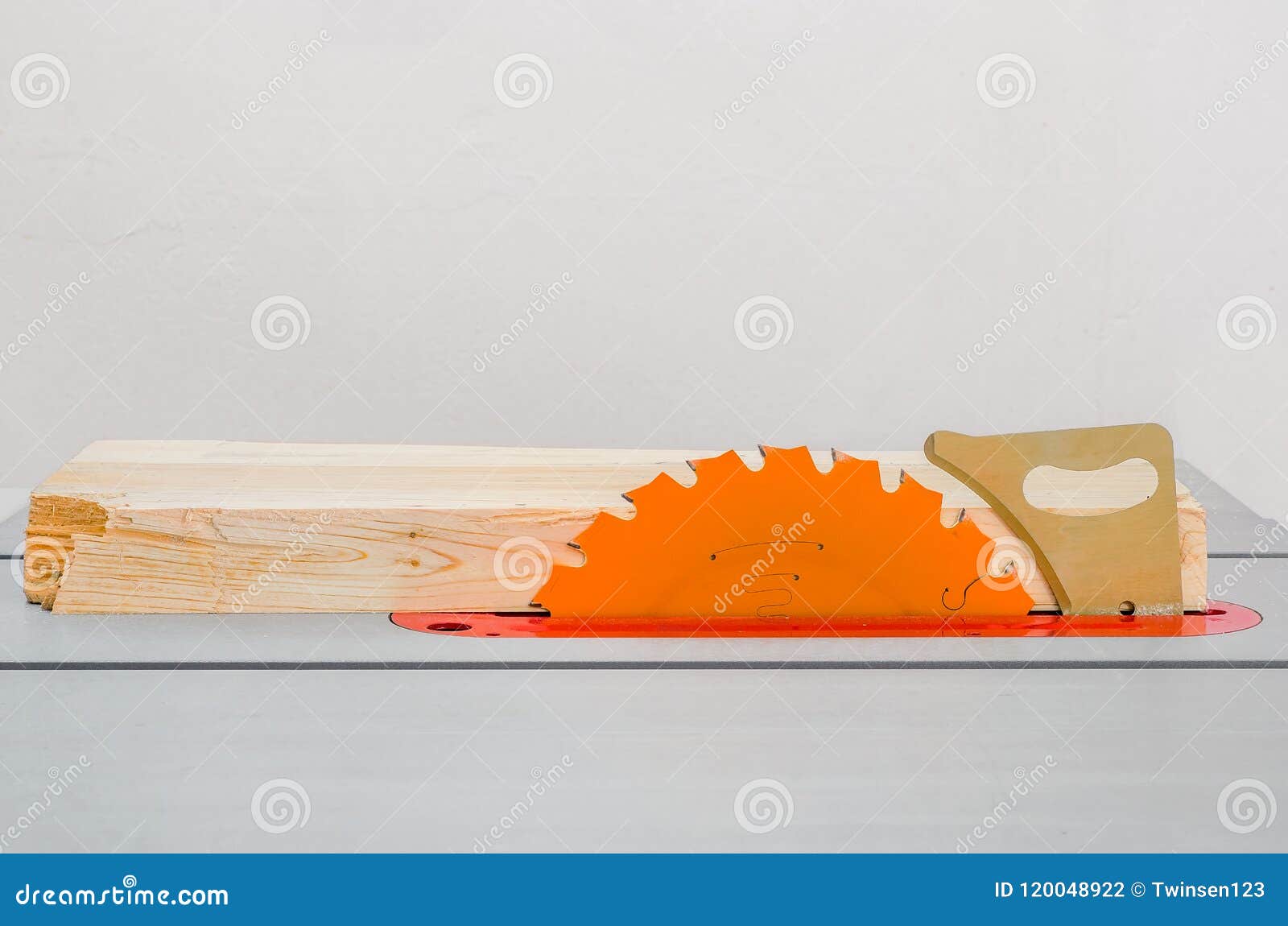 Board is on the Circular Saw Machine in the Workshop of Woodwork Stock ...