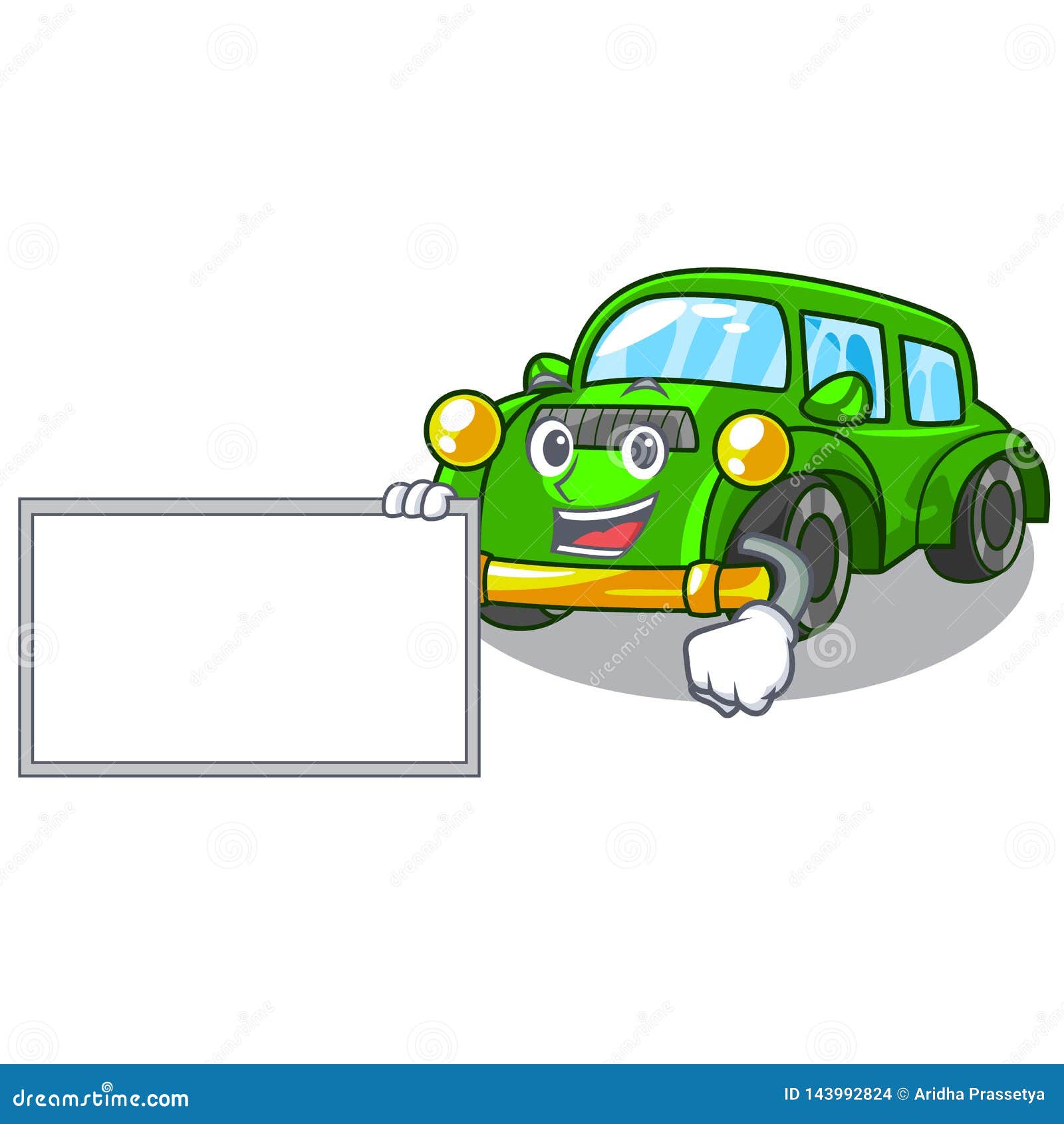 With Board Classic Car Isolated in the Cartoon Stock Vector ...