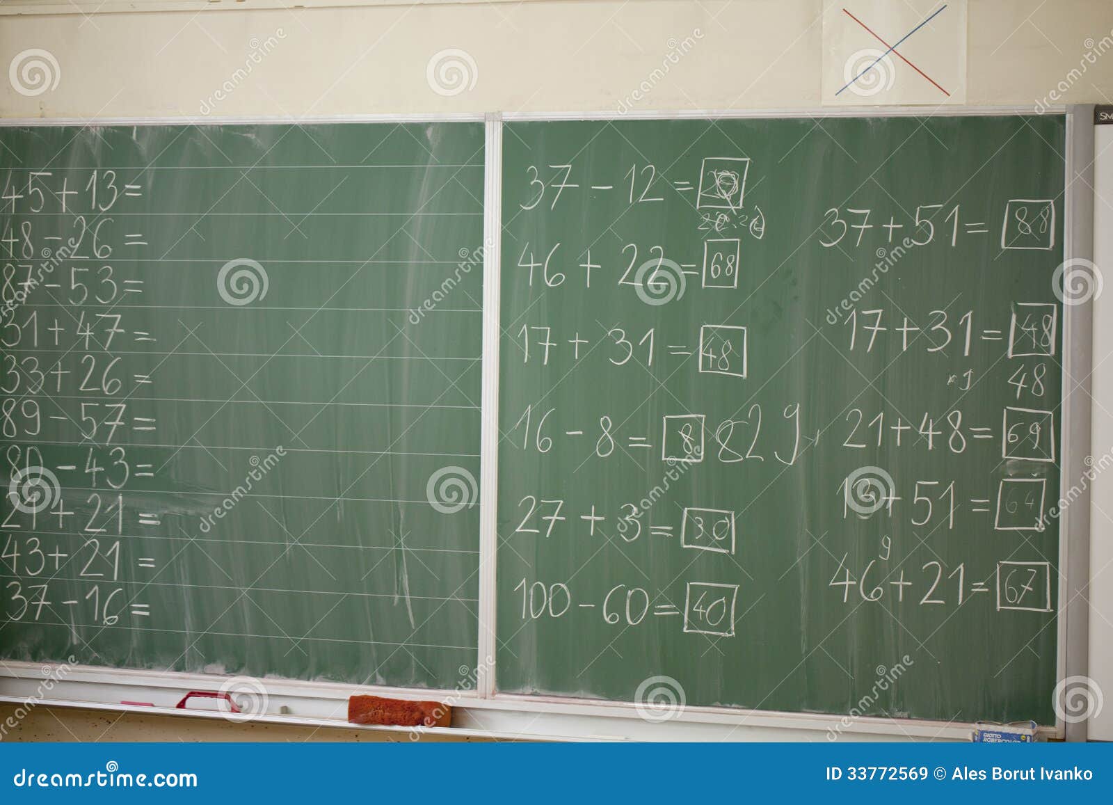 Board in a classroom stock image. Image of kids, calculate - 33772569