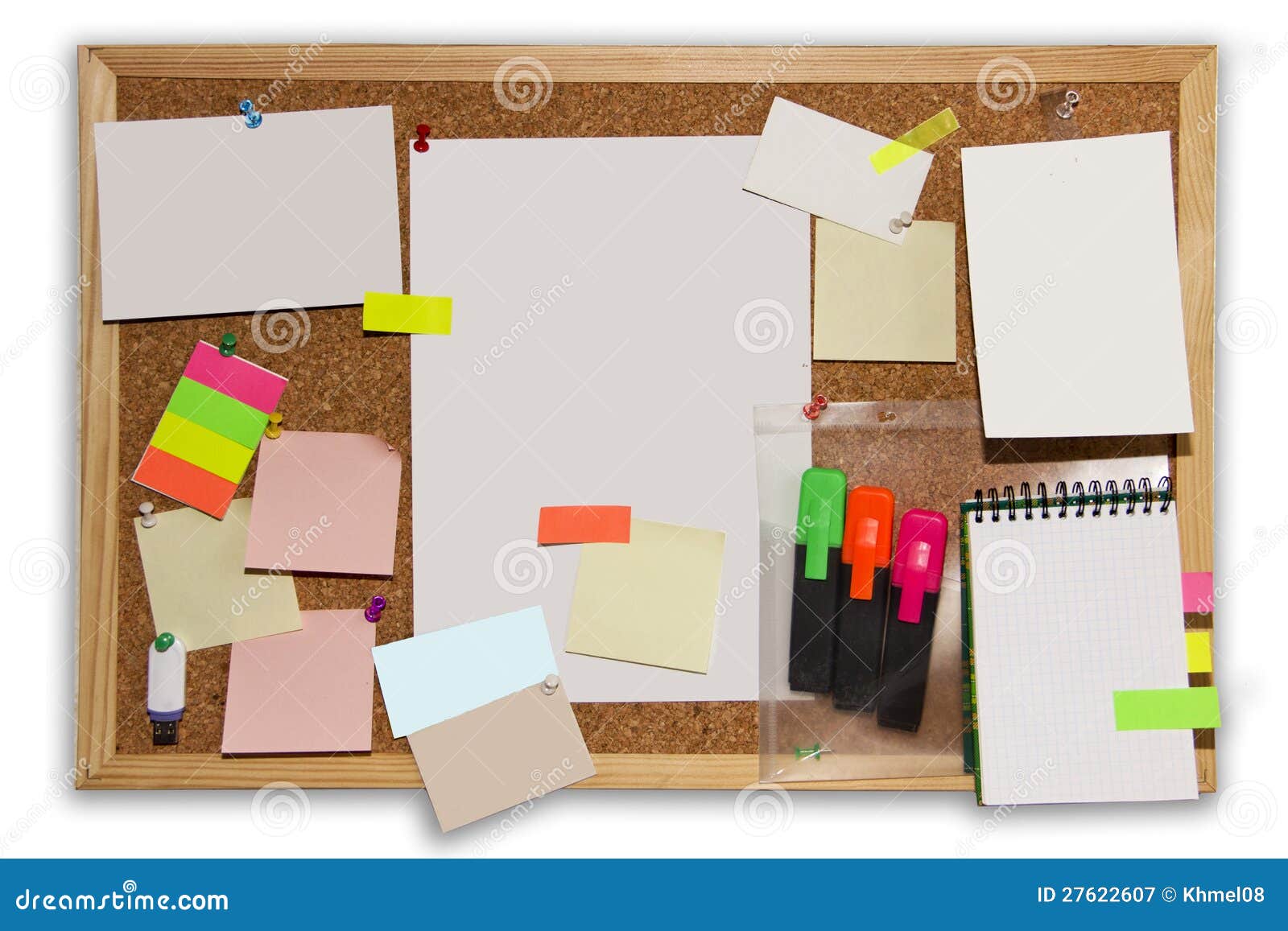 The Board with Colored Notes and Photos Stock Image - Image of colored ...