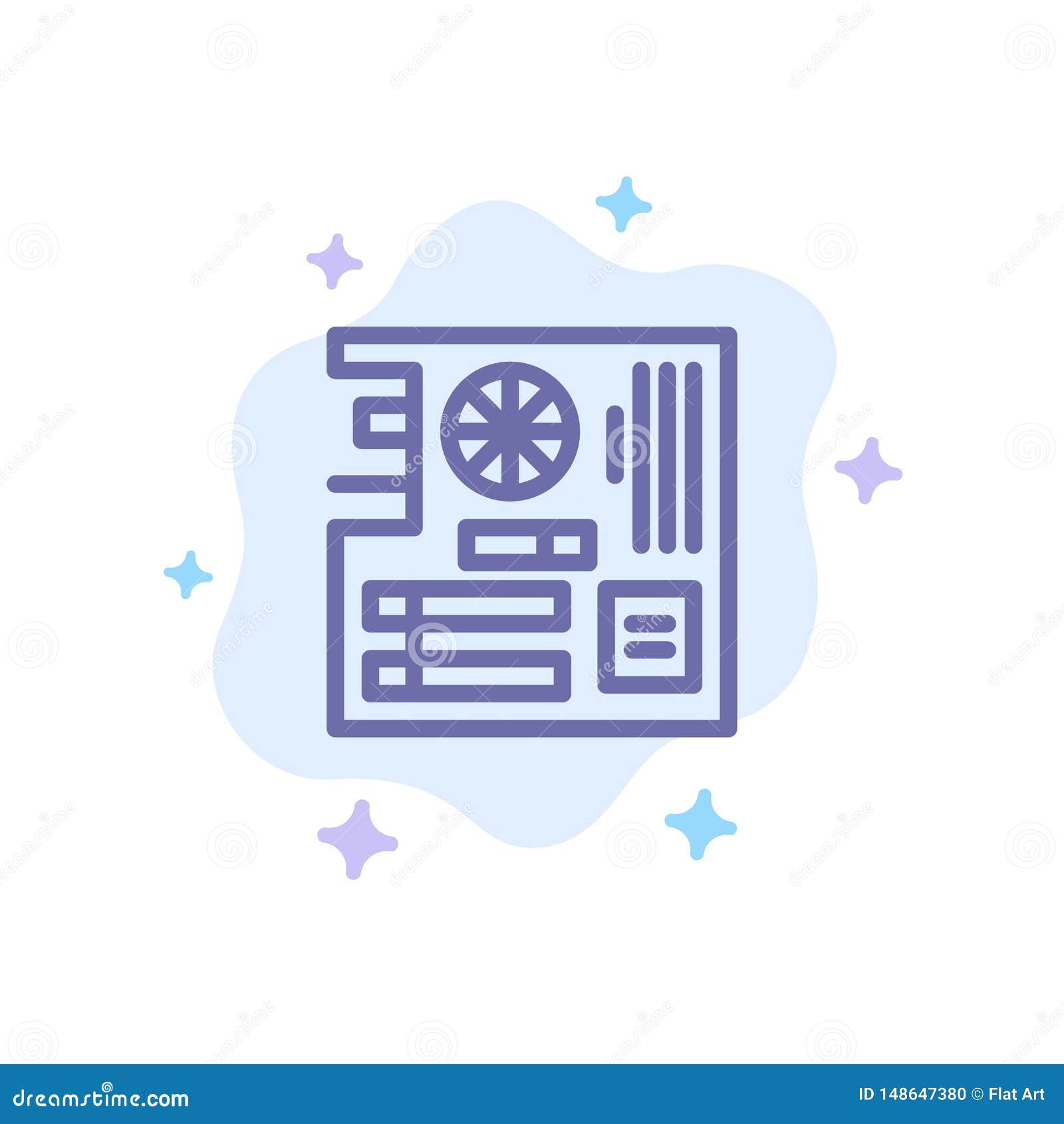 Board, Computer, Main, Mainboard, Mother Blue Icon on Abstract Cloud ...