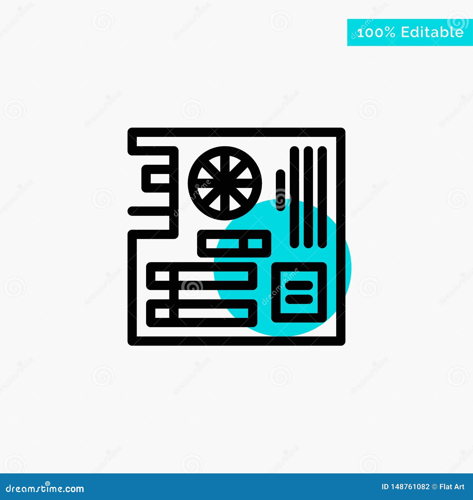 Board, Computer, Main, Mainboard, Mother Turquoise Highlight Circle Point Vector Icon Stock ...