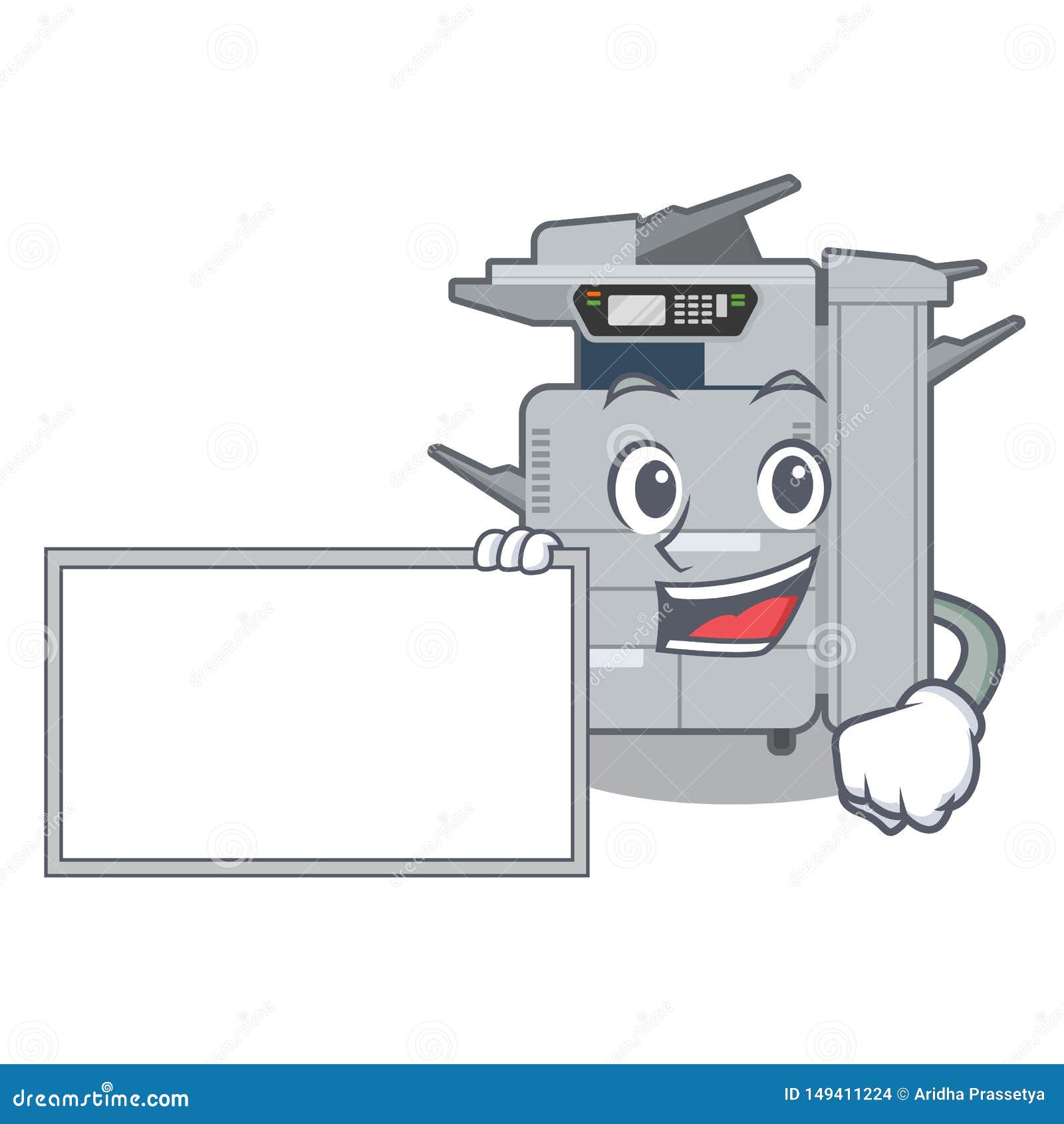 With Board Copier Machine in the Cartoon Shape Stock Vector ...
