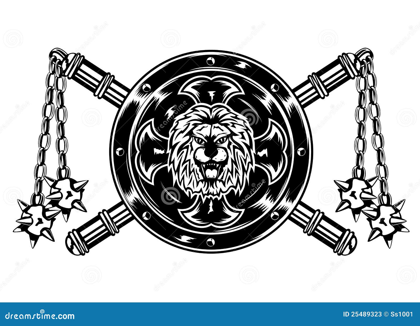 Board and crossed maces stock vector. Illustration of knight - 25489323