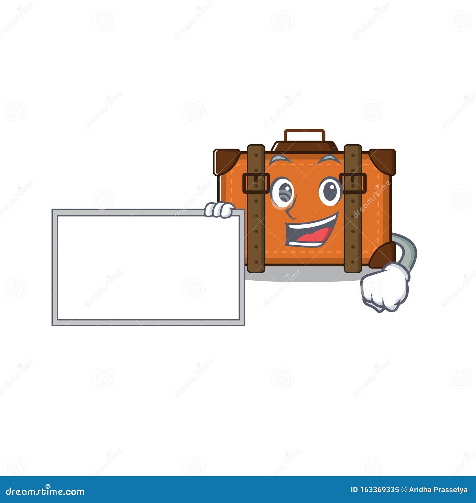 With Board Cute Suitcase with the Cartoon Shape Stock Vector ...