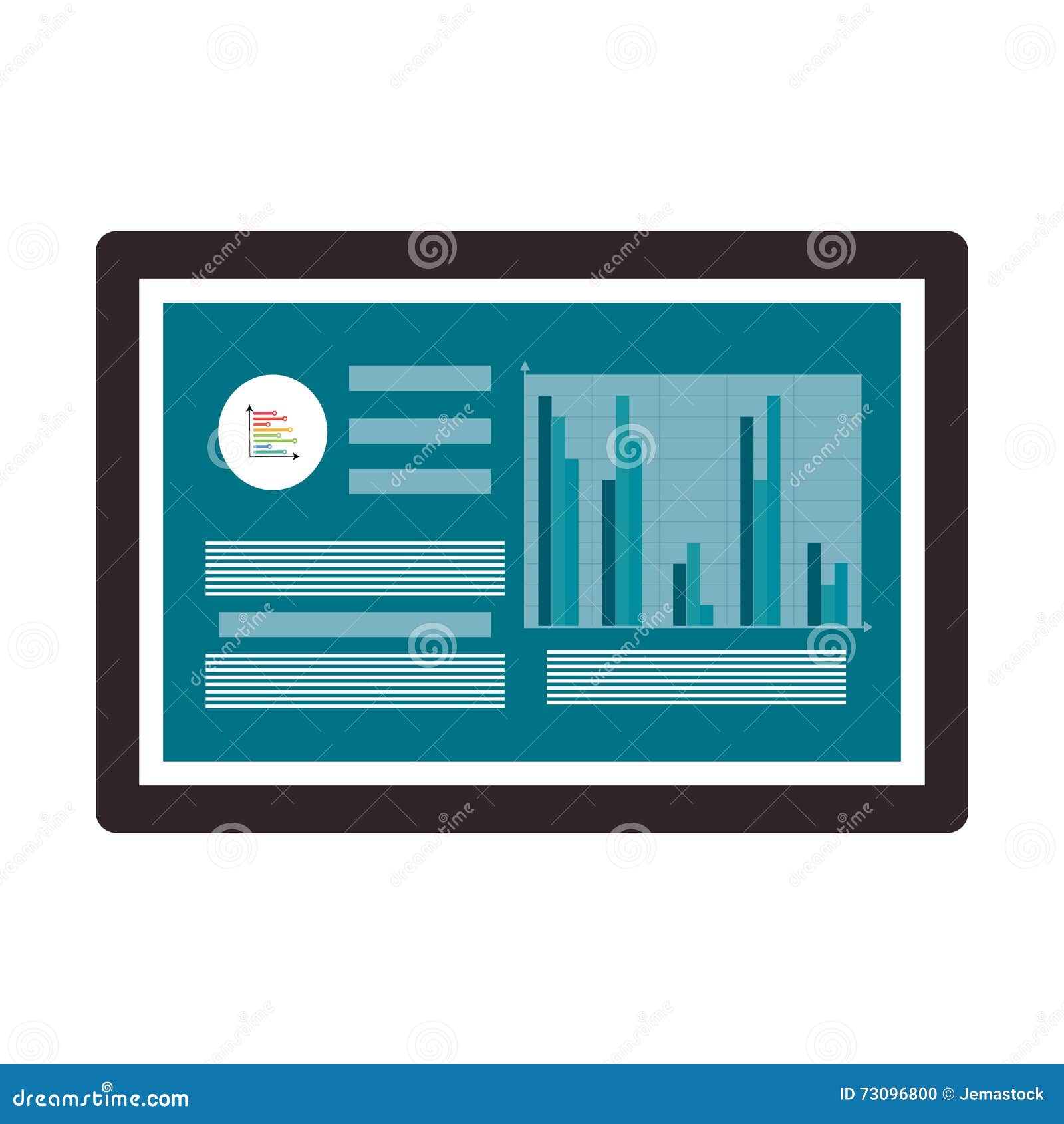 Board with Data and Bar Graph , Vector Illustration Stock Illustration ...