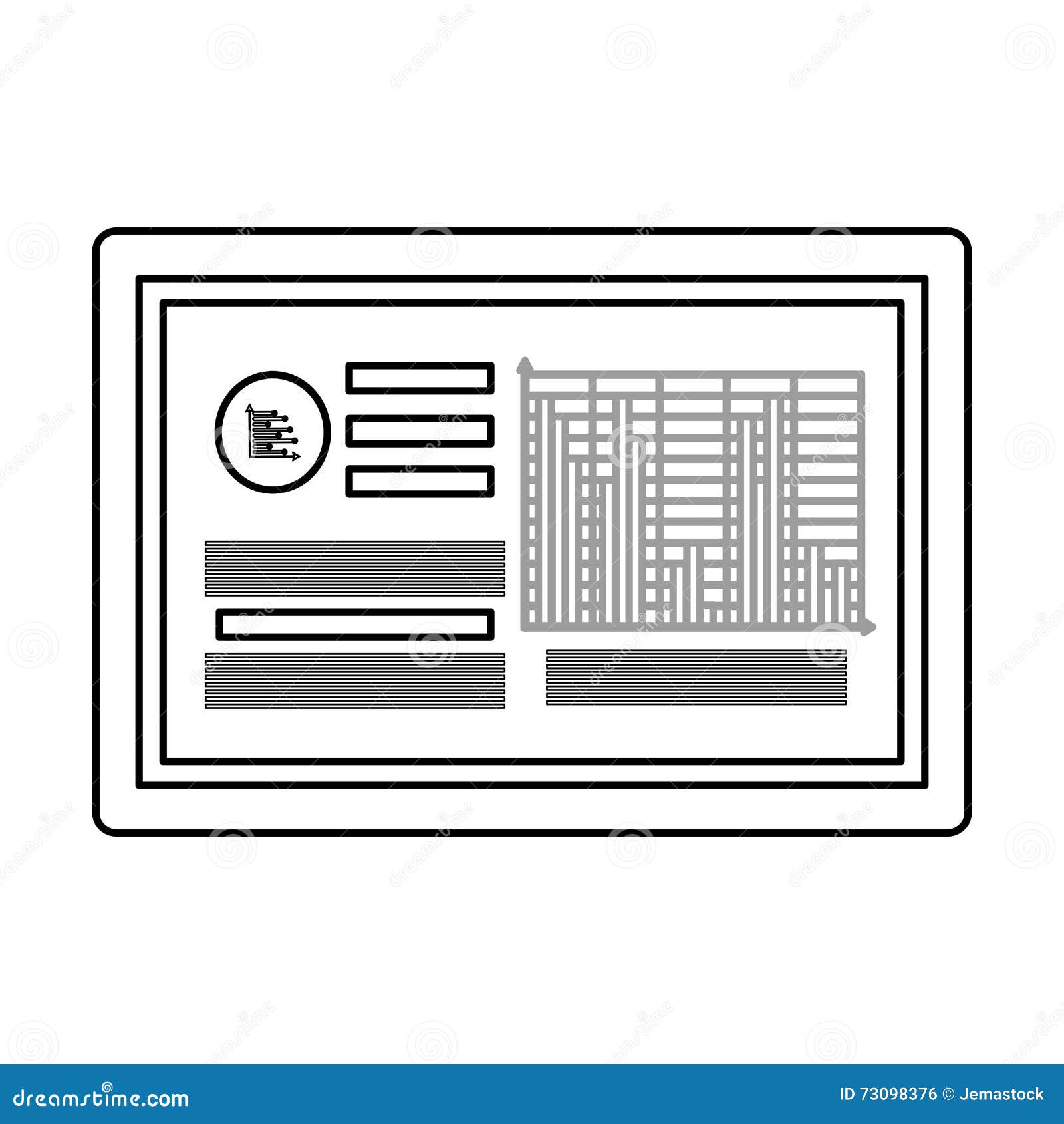 Board with Data and Bar Graph , Vector Illustration Stock Illustration ...