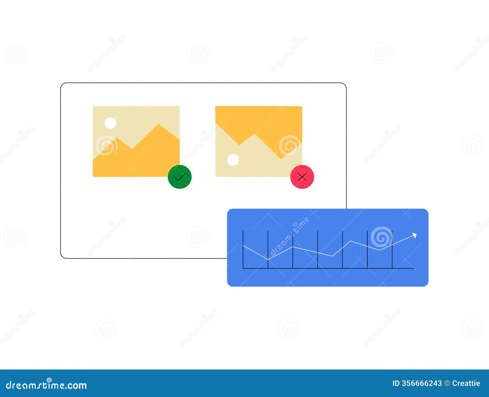 Comparison Board with Chart in Flat Vector Illustration Symbolizing ...