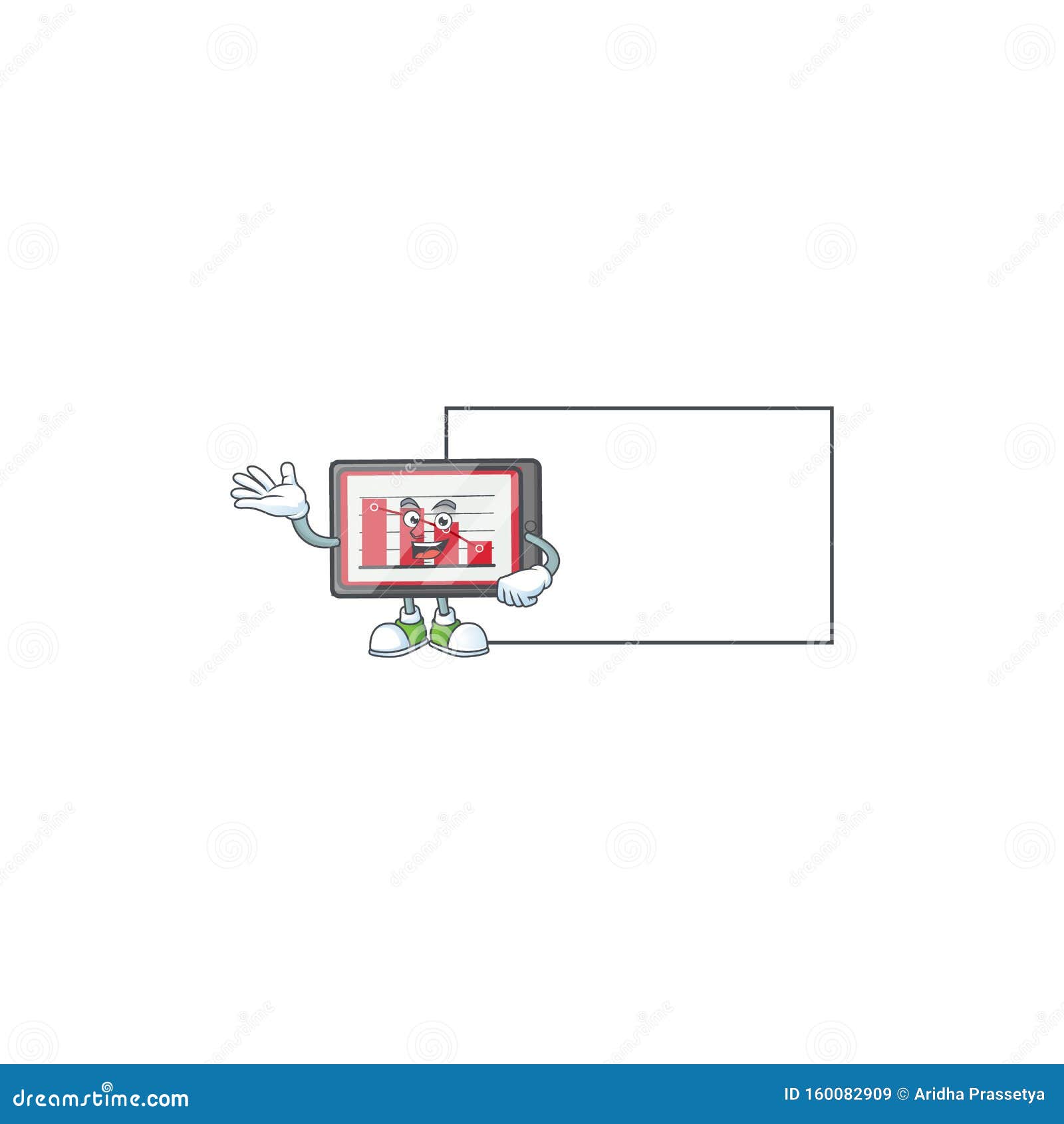 With Board Down Chart Horizontal Table with Mascot Stock Vector ...