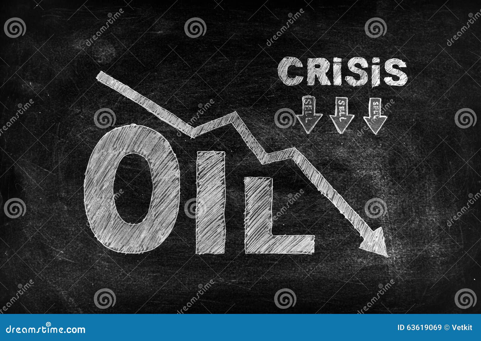 Board with Drawing Crisis Chart Stock Image - Image of chalkboard ...