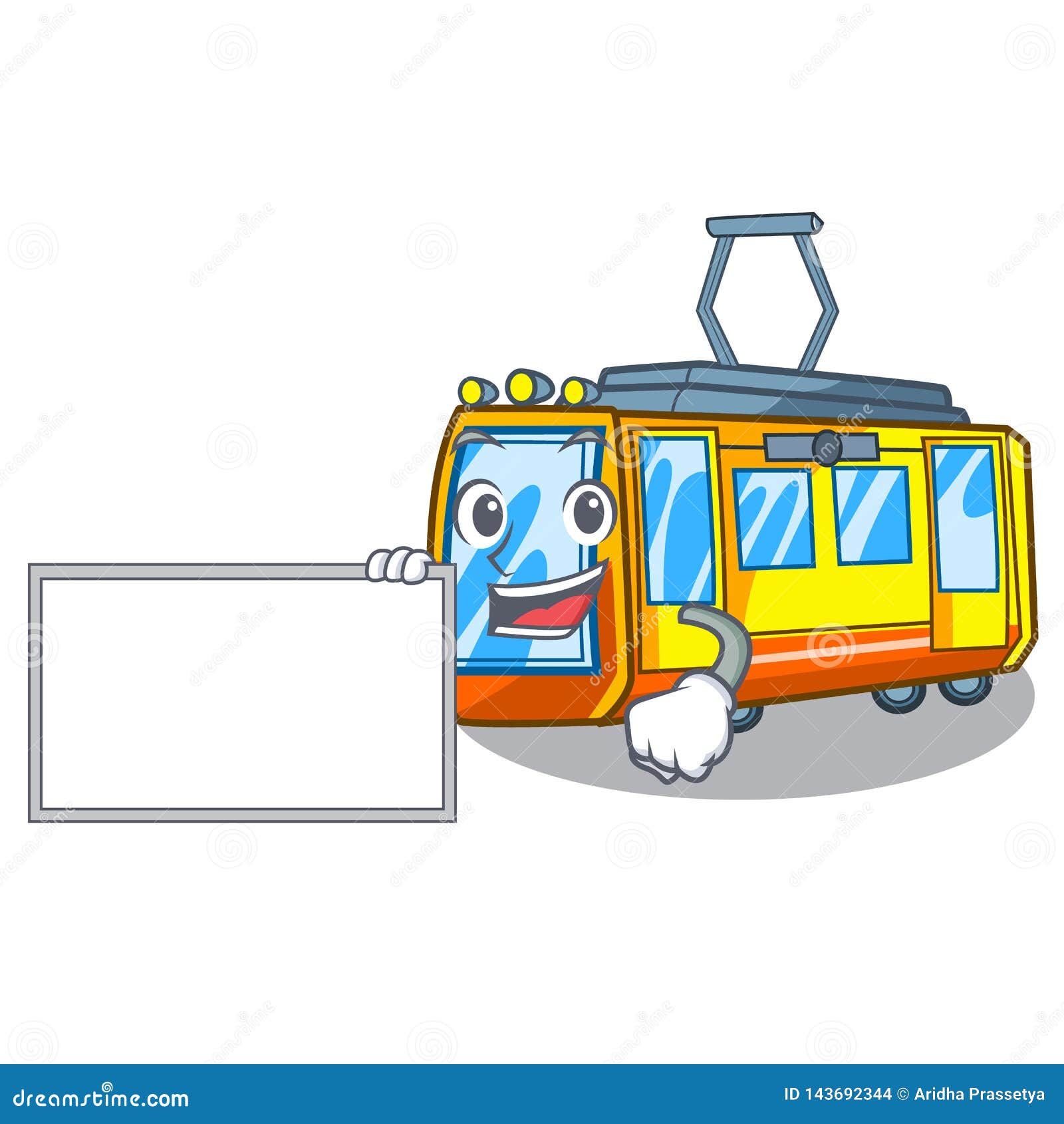 With Board Electric Train in the Character Shape Stock Vector ...