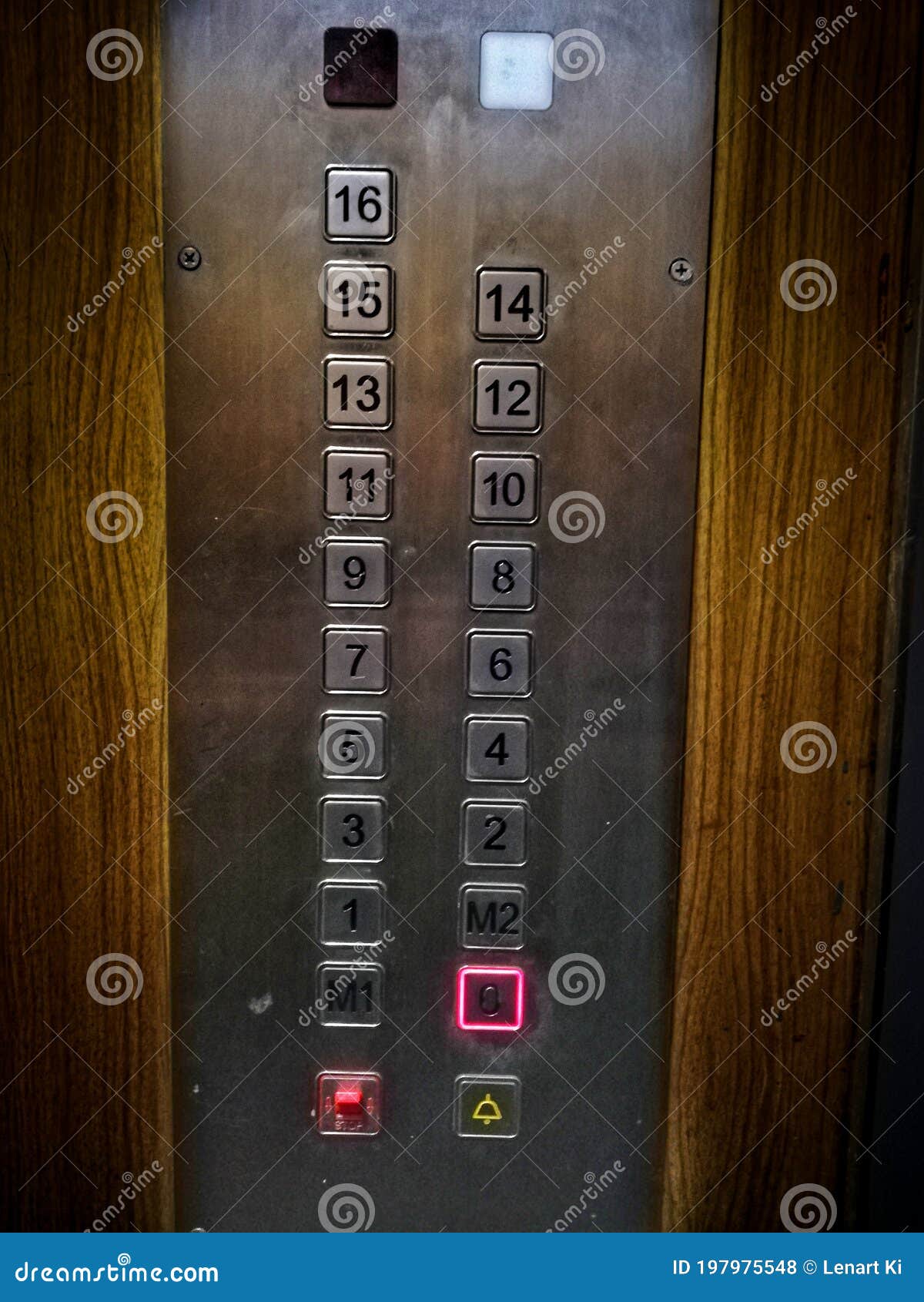 Board in the elevator stock photo. Image of sixteenbuilding - 197975548