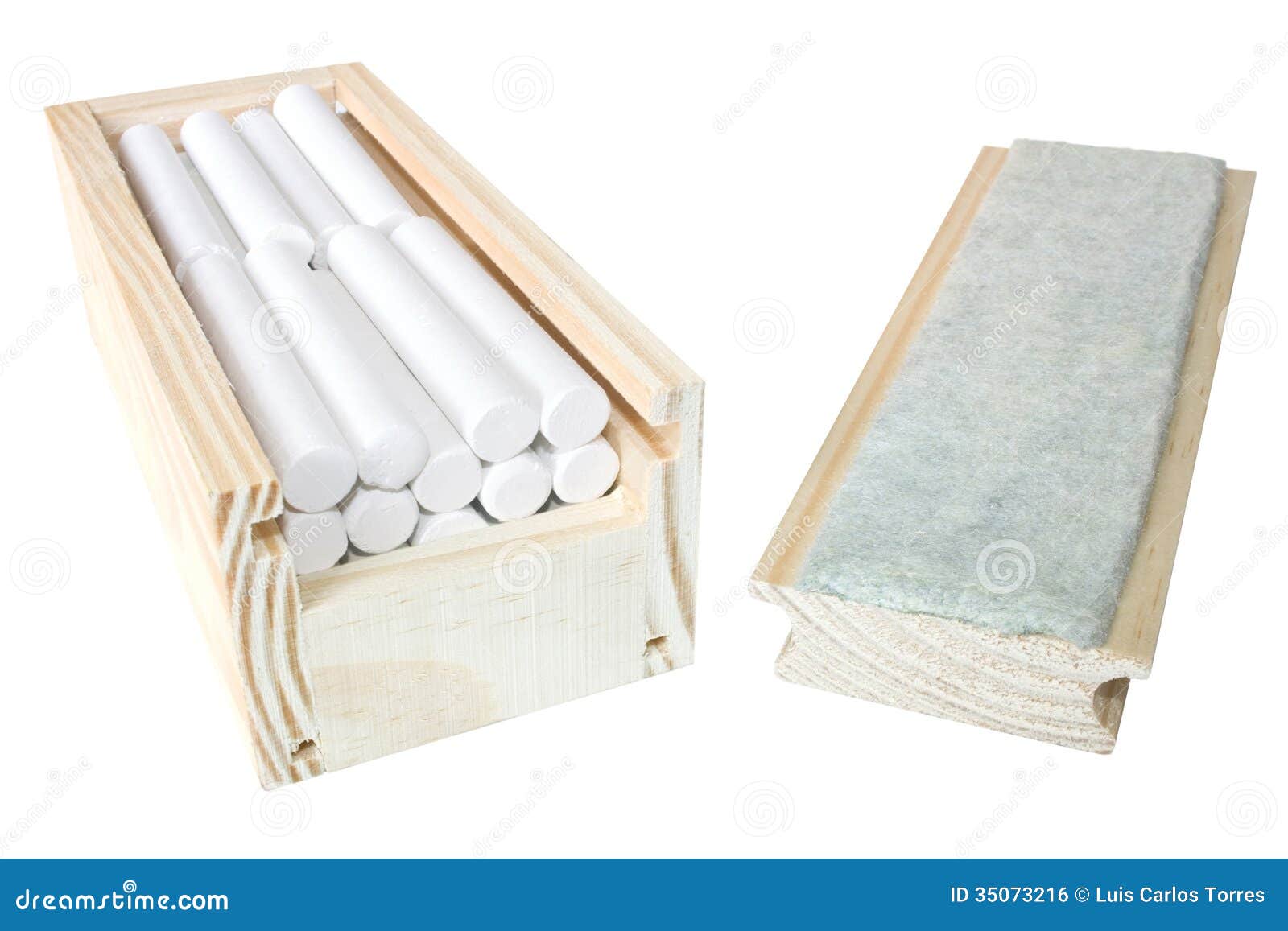 Board Eraser Case with White Chalks Stock Photo - Image of eraser ...
