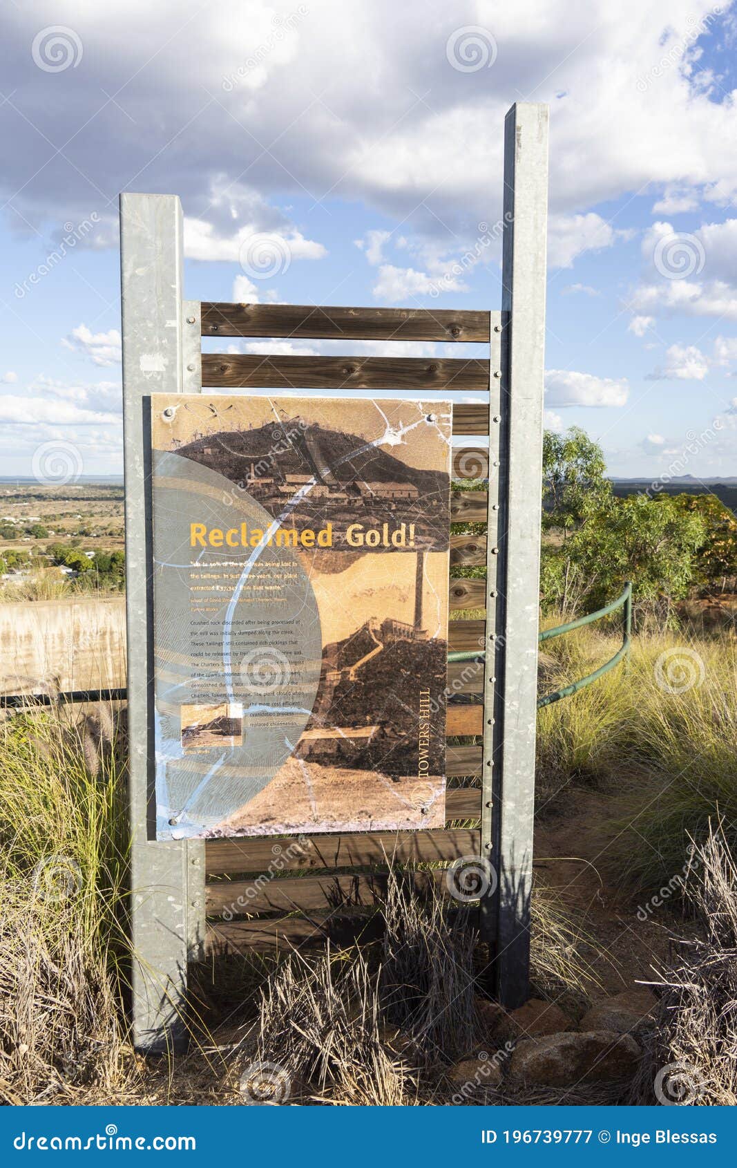 Board Explaining the Ruins of the Pyrities Works at Charters Towers ...
