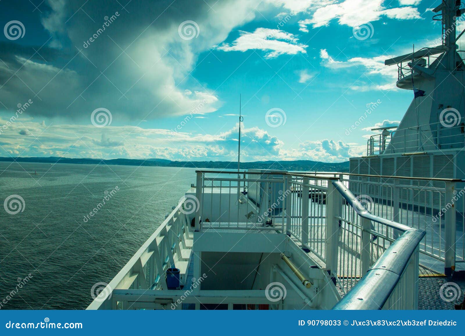On board a ferry stock image. Image of night, landscape - 90798033