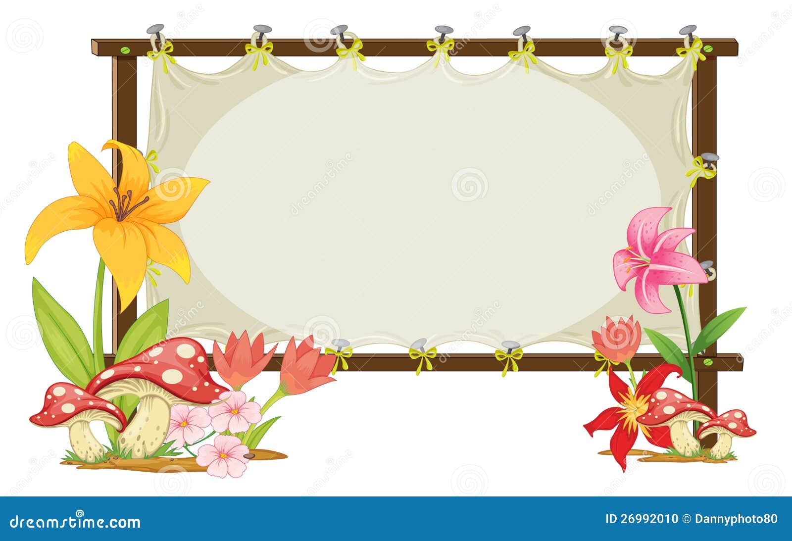 Board and flowers stock vector. Illustration of color - 26992010