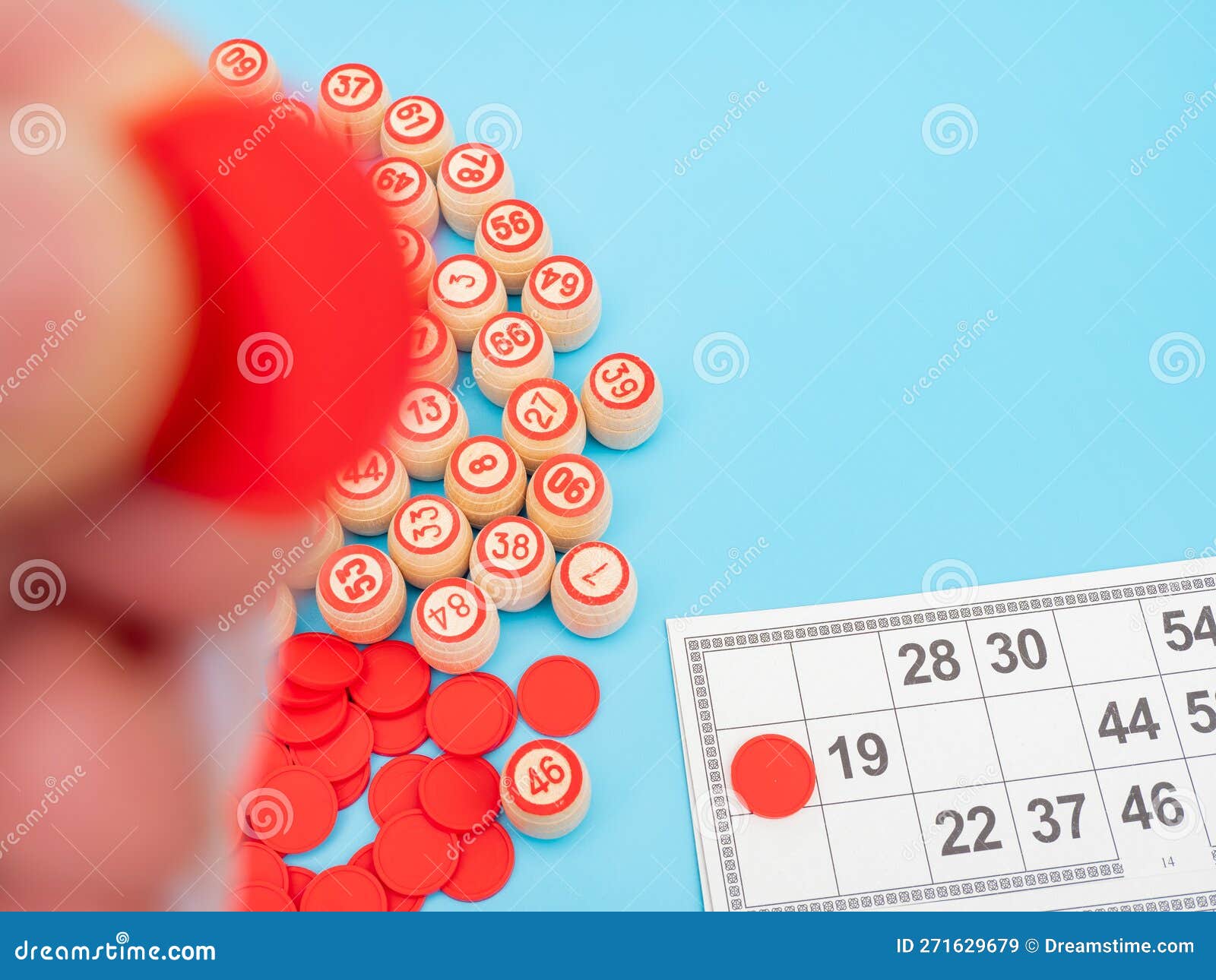 Board Game Bingo. Plastic Playing Chips in Hand Stock Image - Image of ...