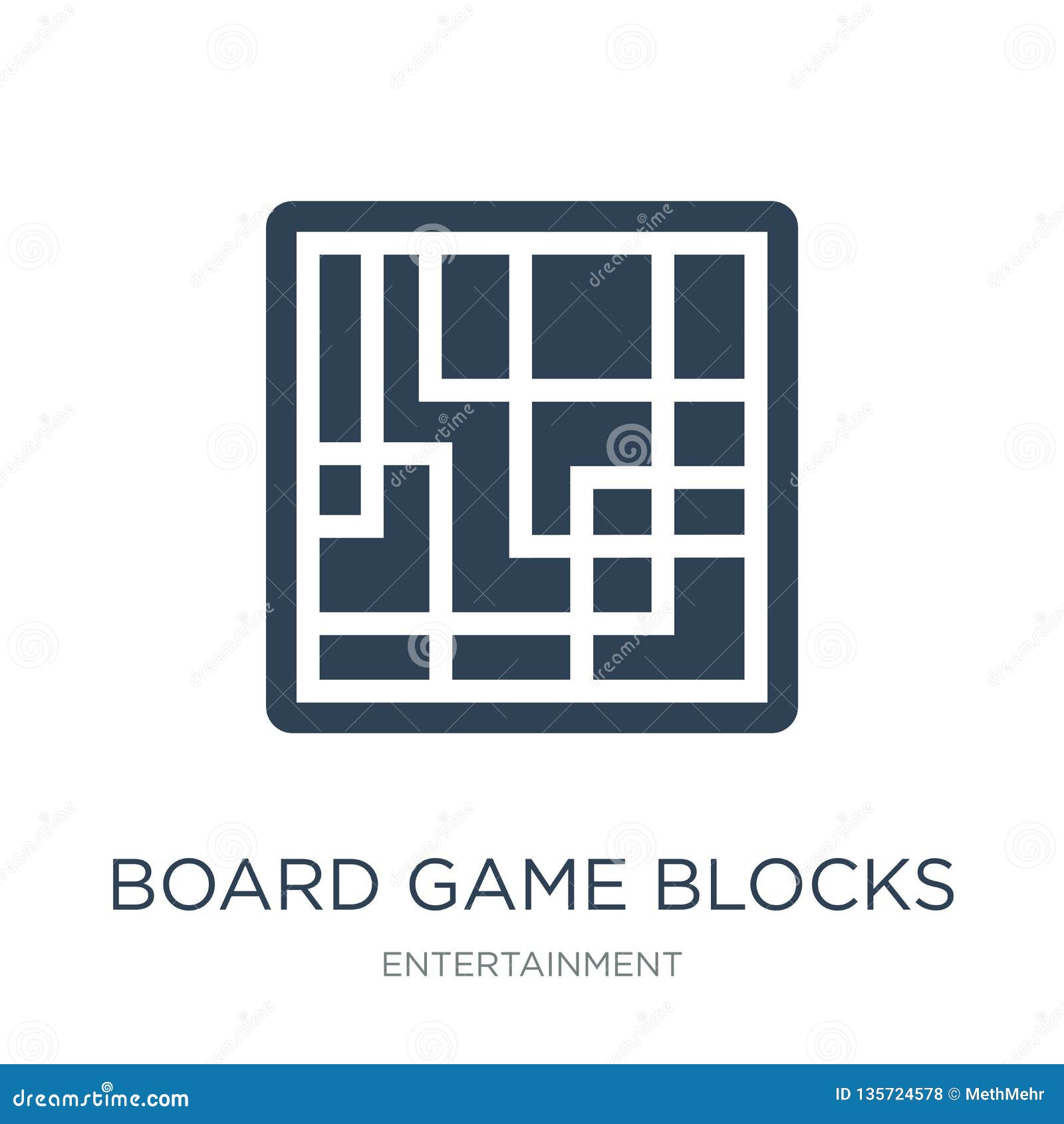Board Game Blocks Icon in Trendy Design Style. Board Game Blocks Icon ...