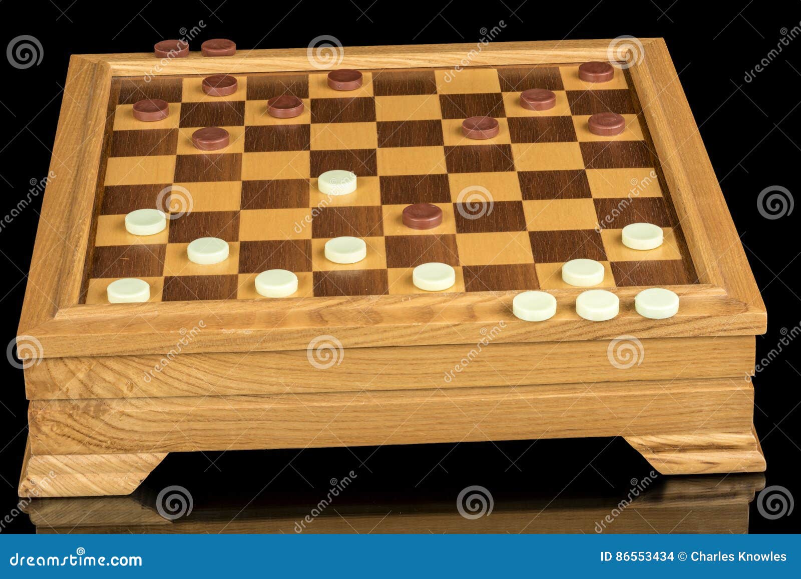 Board Game of Checkers Already in Progress Stock Photo - Image of ...