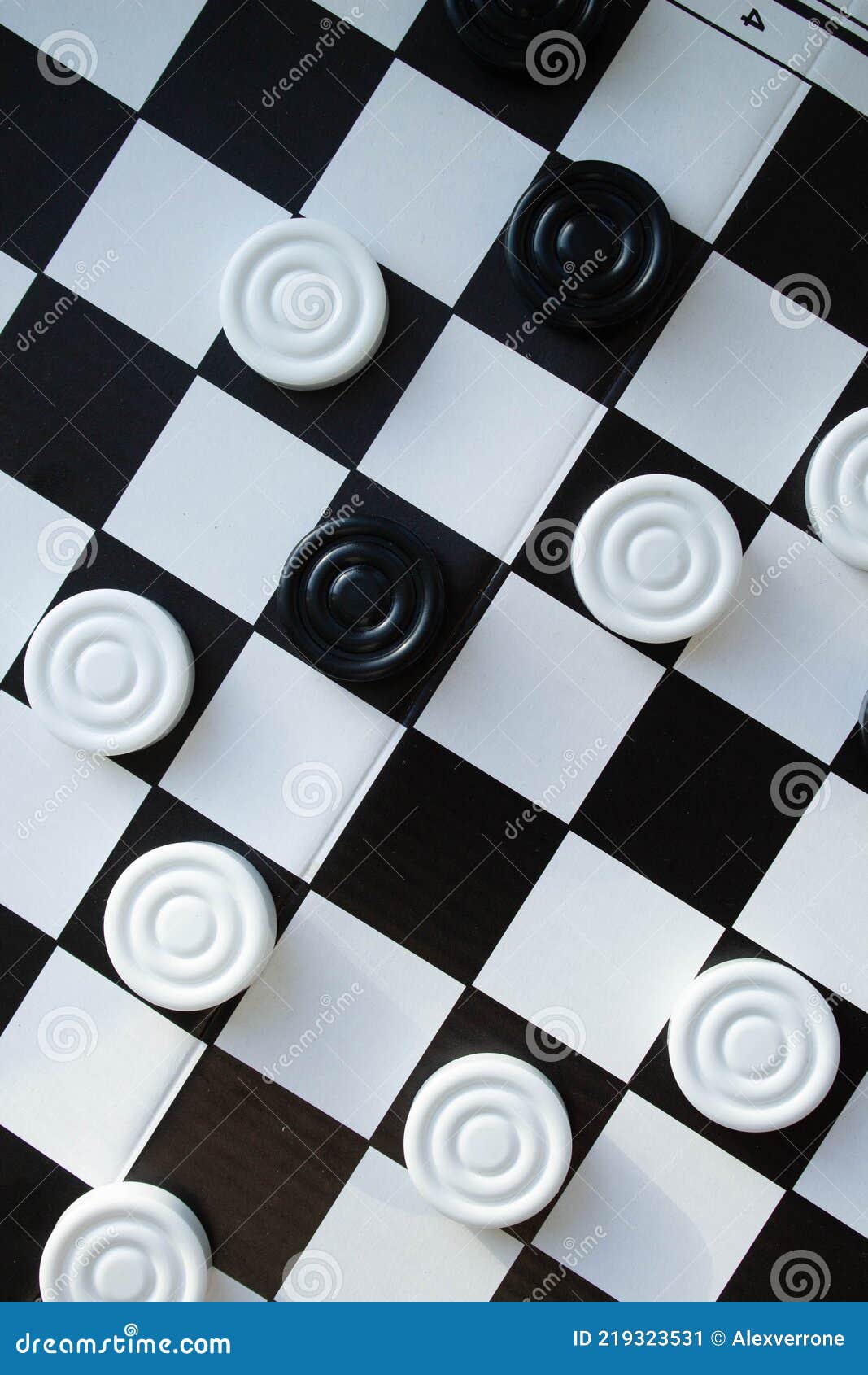 Board Game of Checkers. Black and White Chips for the Game Stock Image ...
