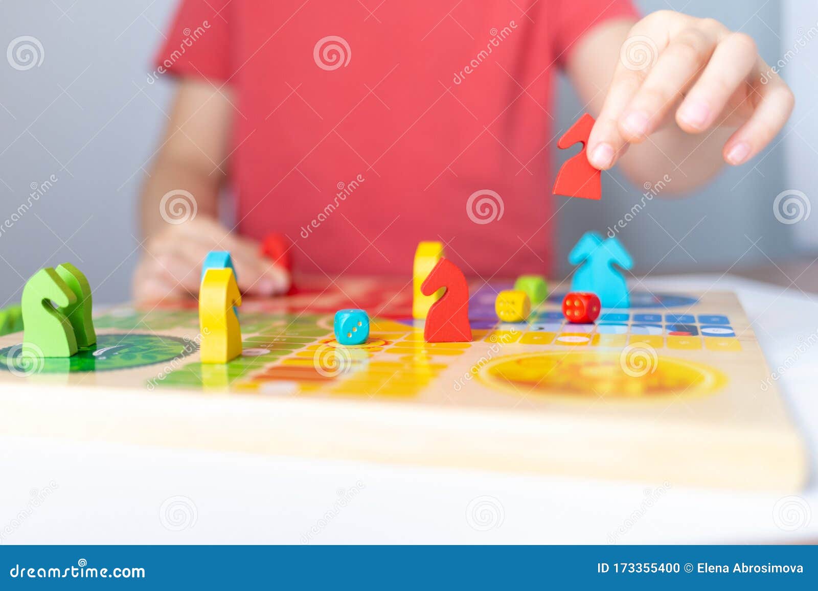 Board Game Concept, Kid Hand Play Piece Stock Photo - Image of ...
