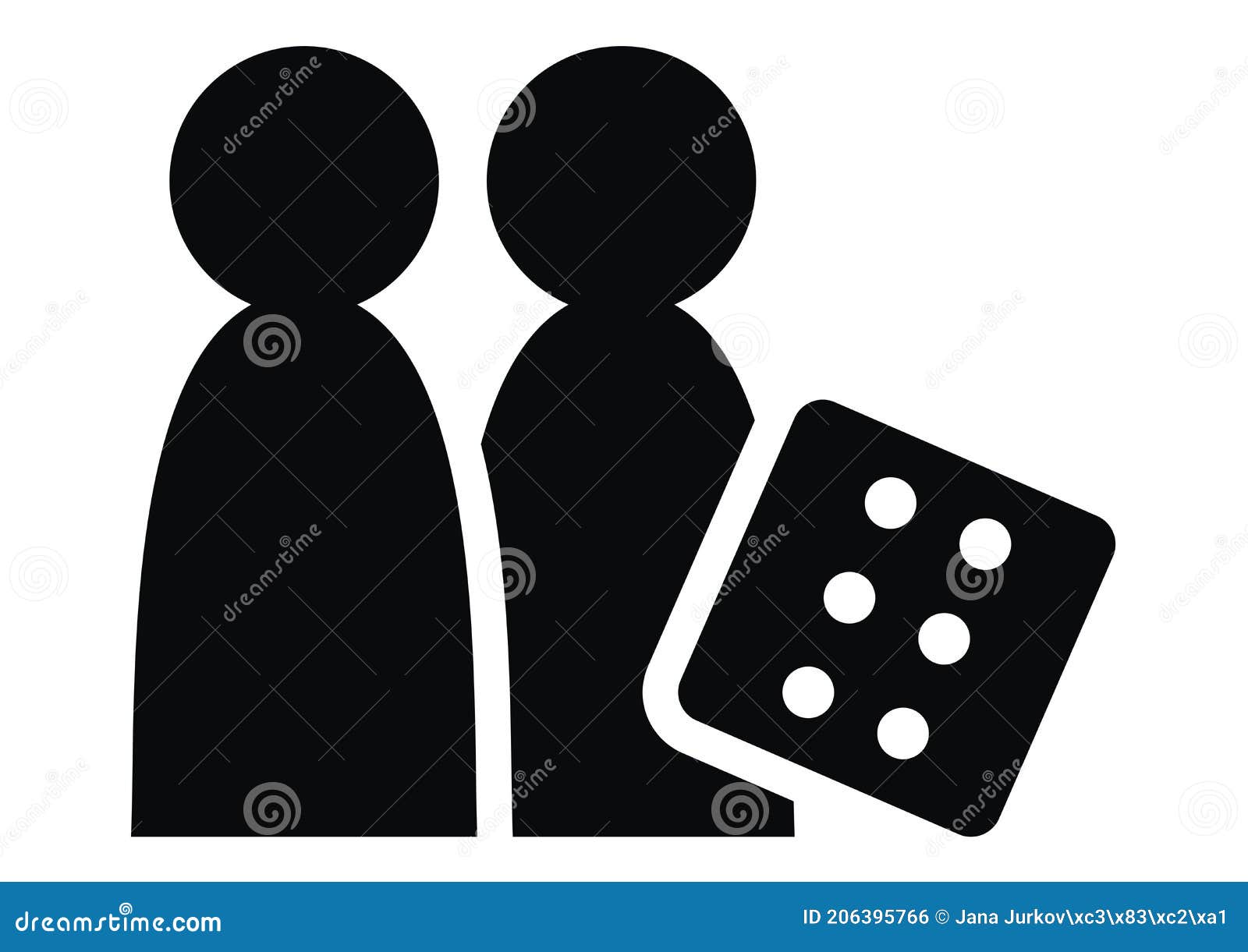 Board Game Figures and Dice in Black and White Design,eps. Stock Vector ...
