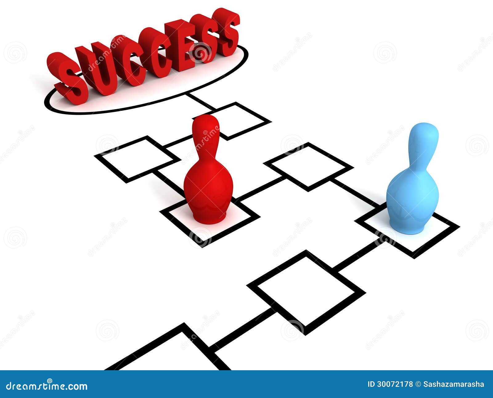 Board Game Figures Race To Success Finish Stock Illustration ...