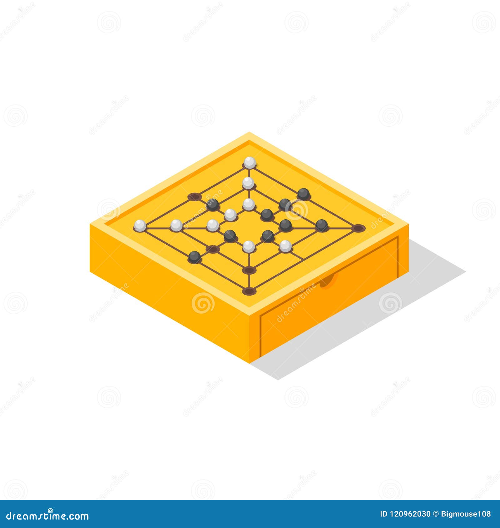 Board Game Go Isometric View. Vector Stock Vector - Illustration of ...