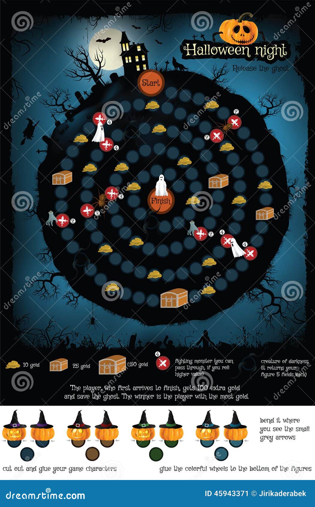 Board Game - Halloween Night Cartoon Vector | CartoonDealer.com #45943371 Board Game - Halloween Night Cartoon Vector | CartoonDealer.com #45943371