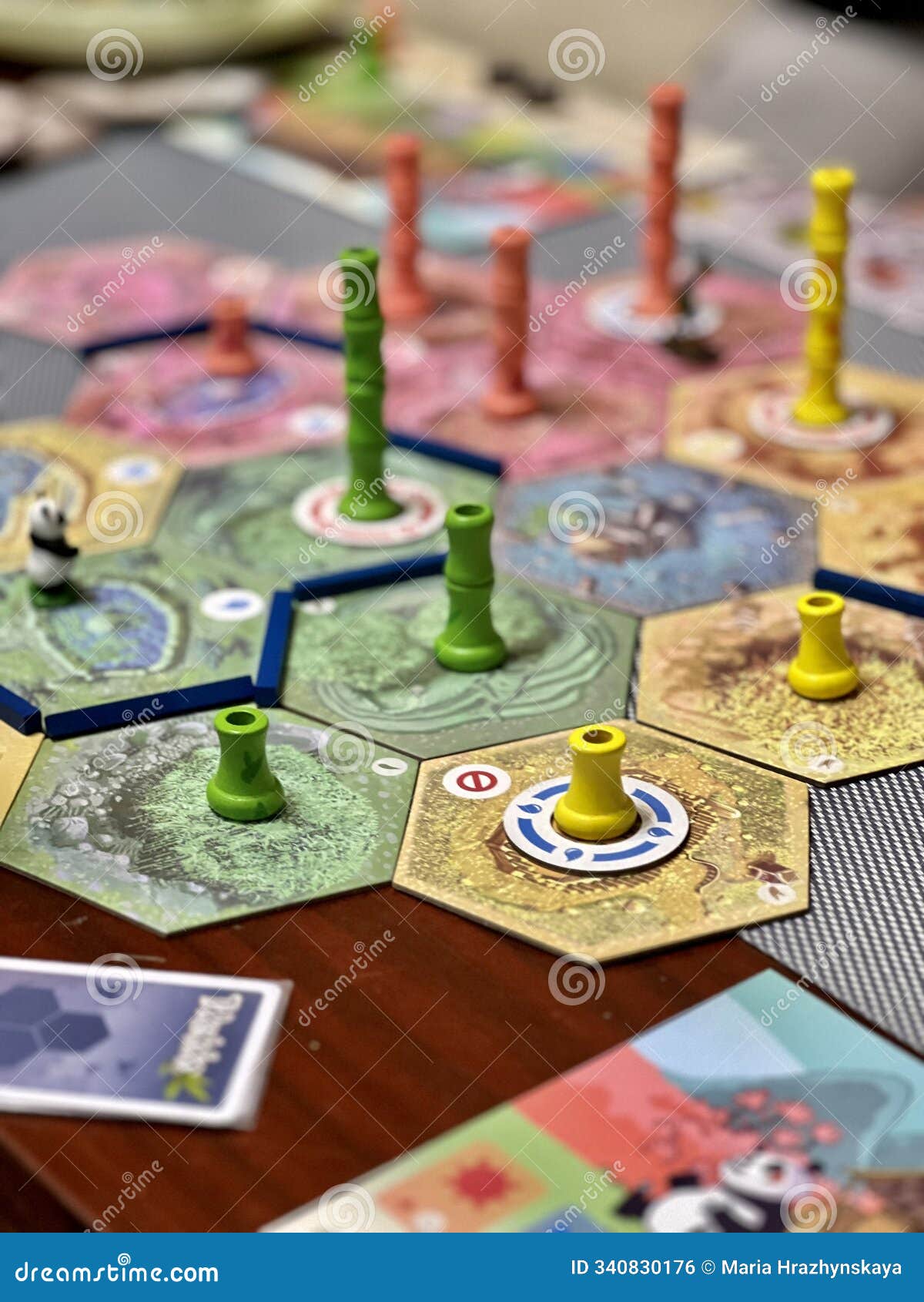 Board Game with Hexes and Large Sized Pieces Stock Photo - Image of ...