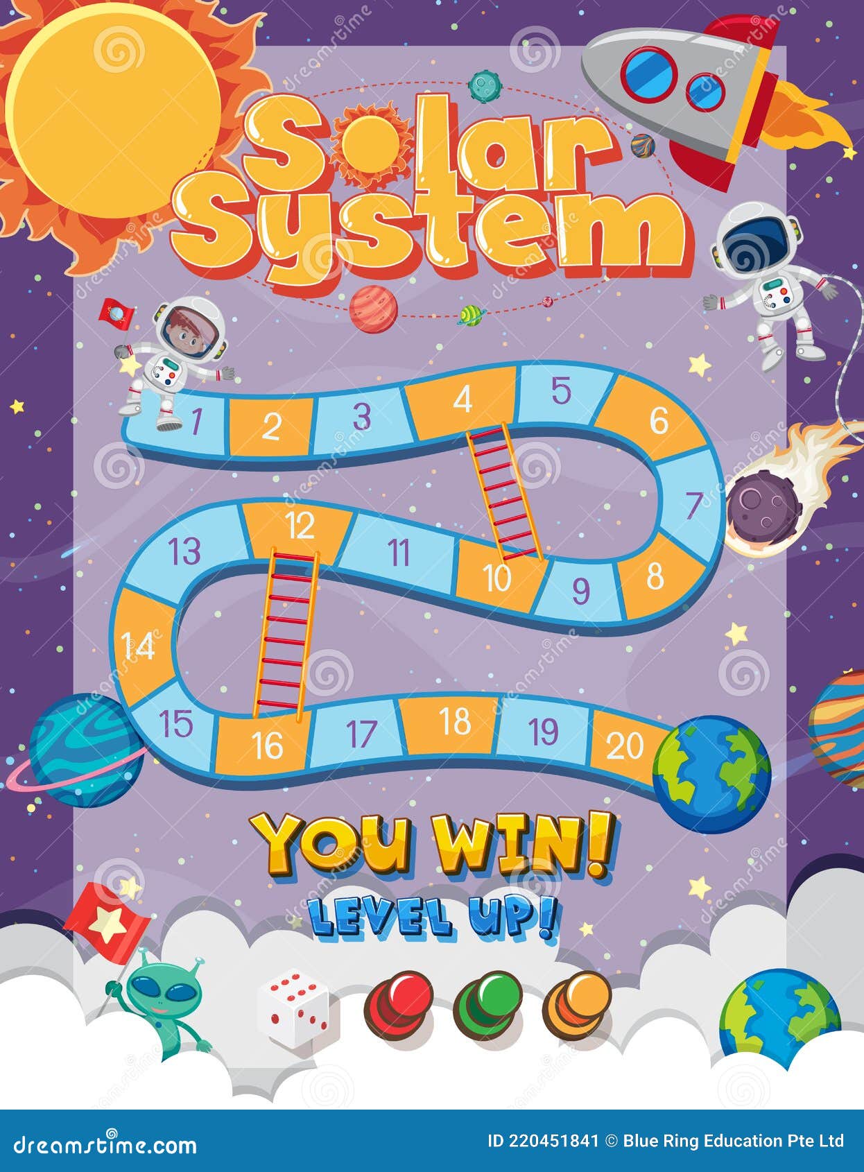 Board Game for Kids in Outer Space Style Template Stock Vector ...