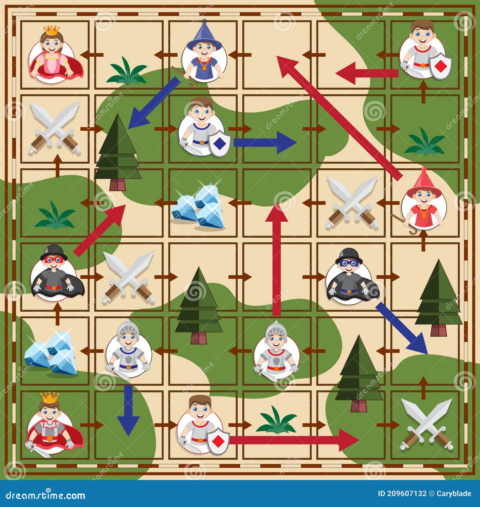 A Board Game on a Medieval Theme. Stock Vector - Illustration of ...