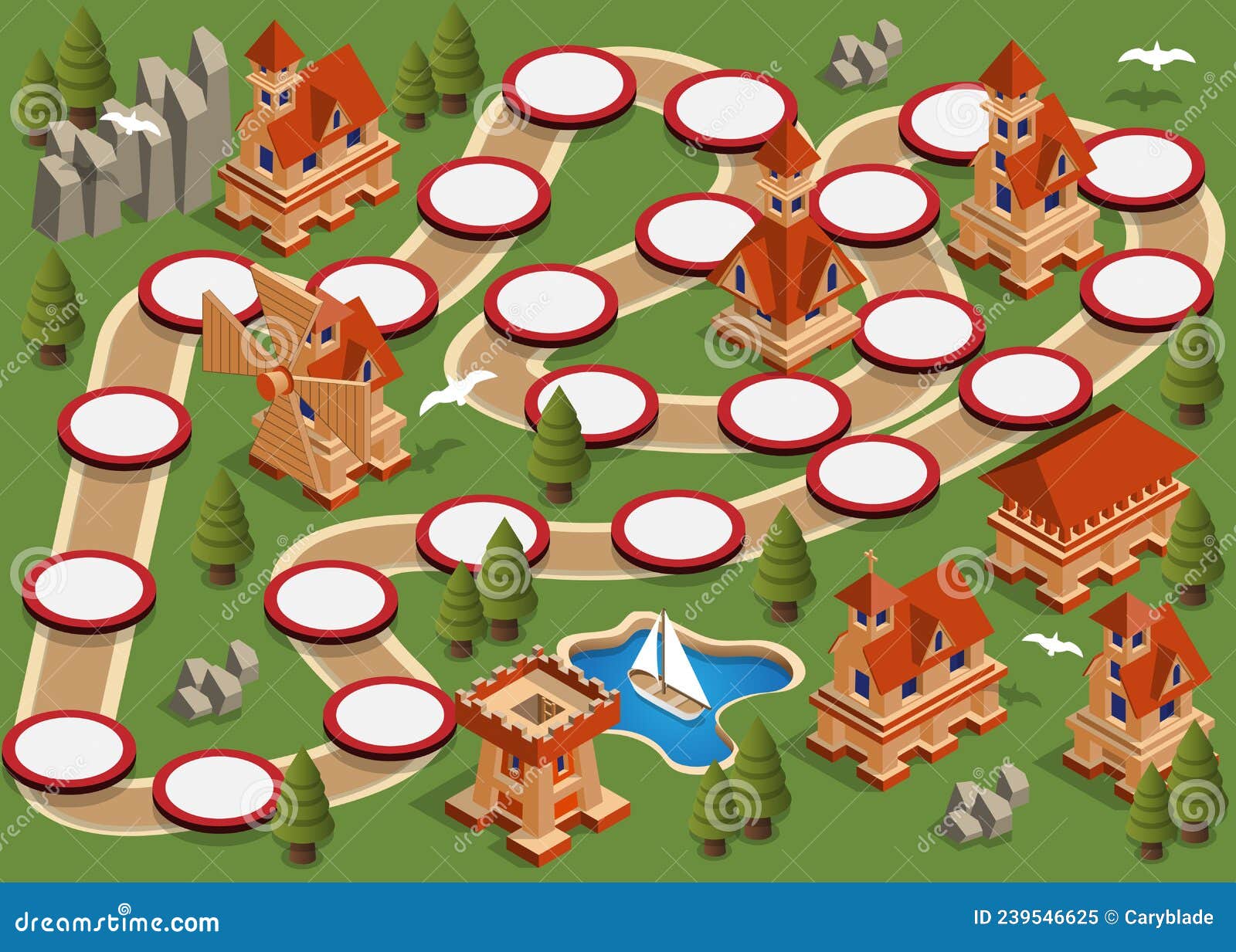 Board Game on a Medieval Theme. Stock Vector - Illustration of path ...