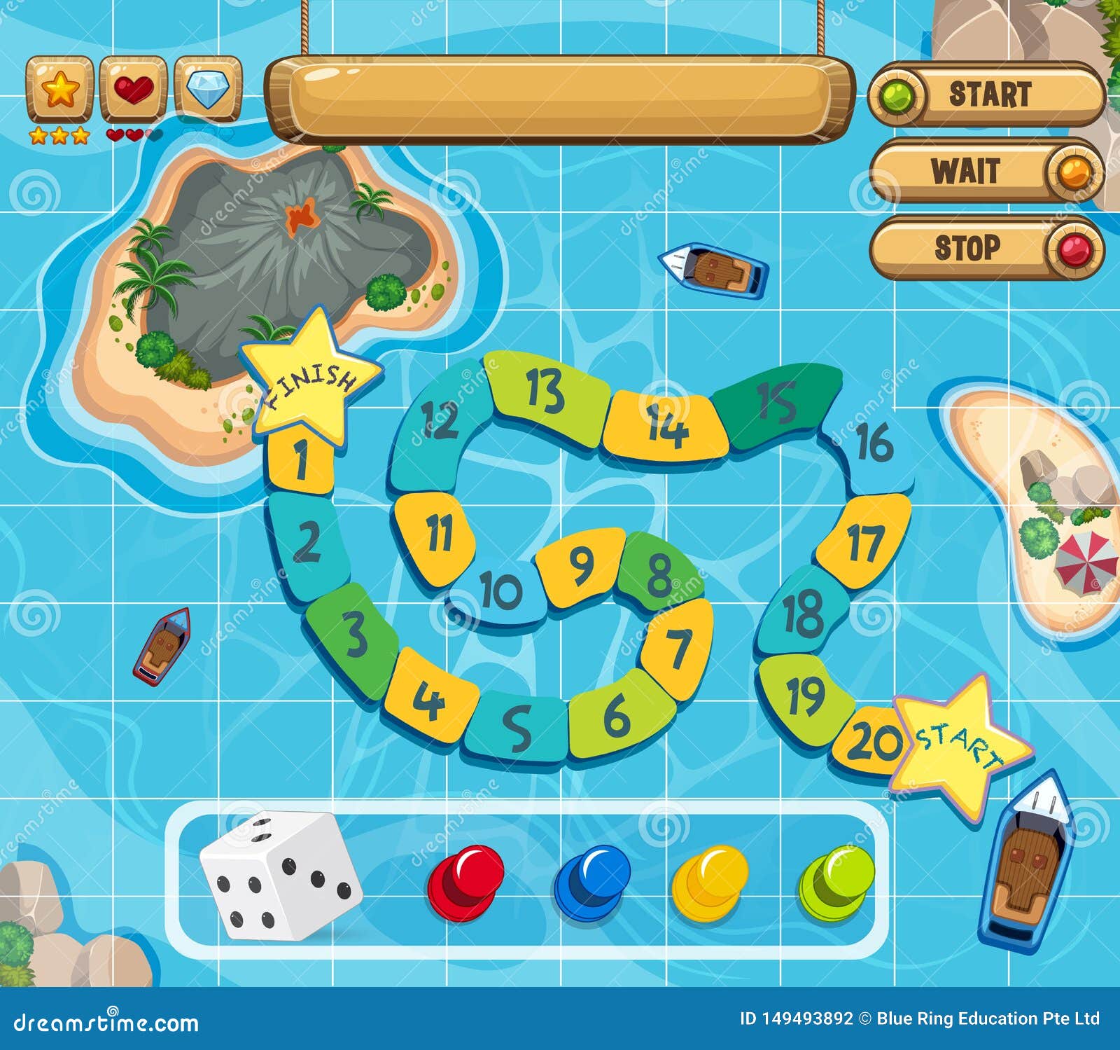 A board game template stock vector. Illustration of clipart - 149493892